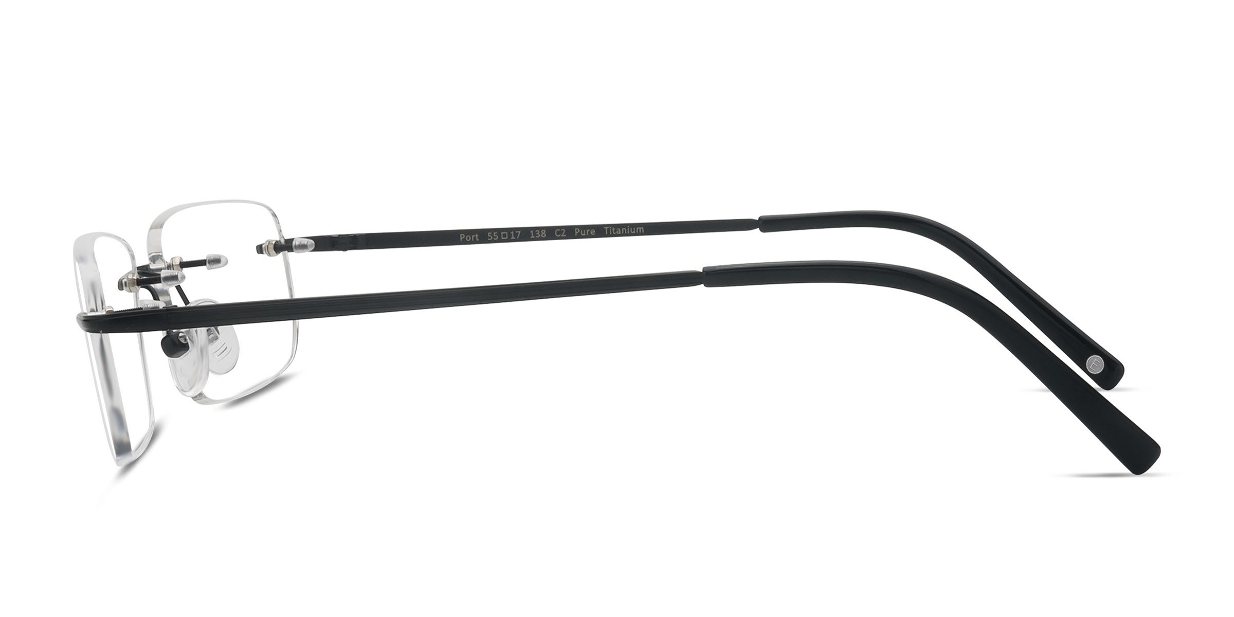 Port Rectangle Black Rimless Eyeglasses | Eyebuydirect