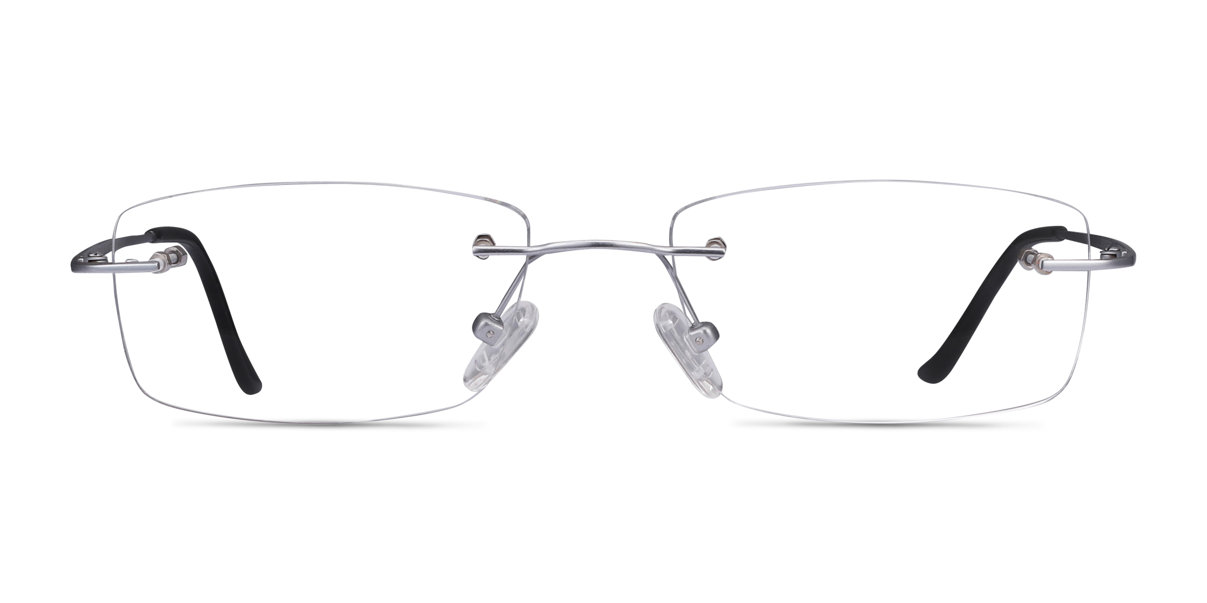 Ebb Rectangle Silver Rimless Eyeglasses | Eyebuydirect