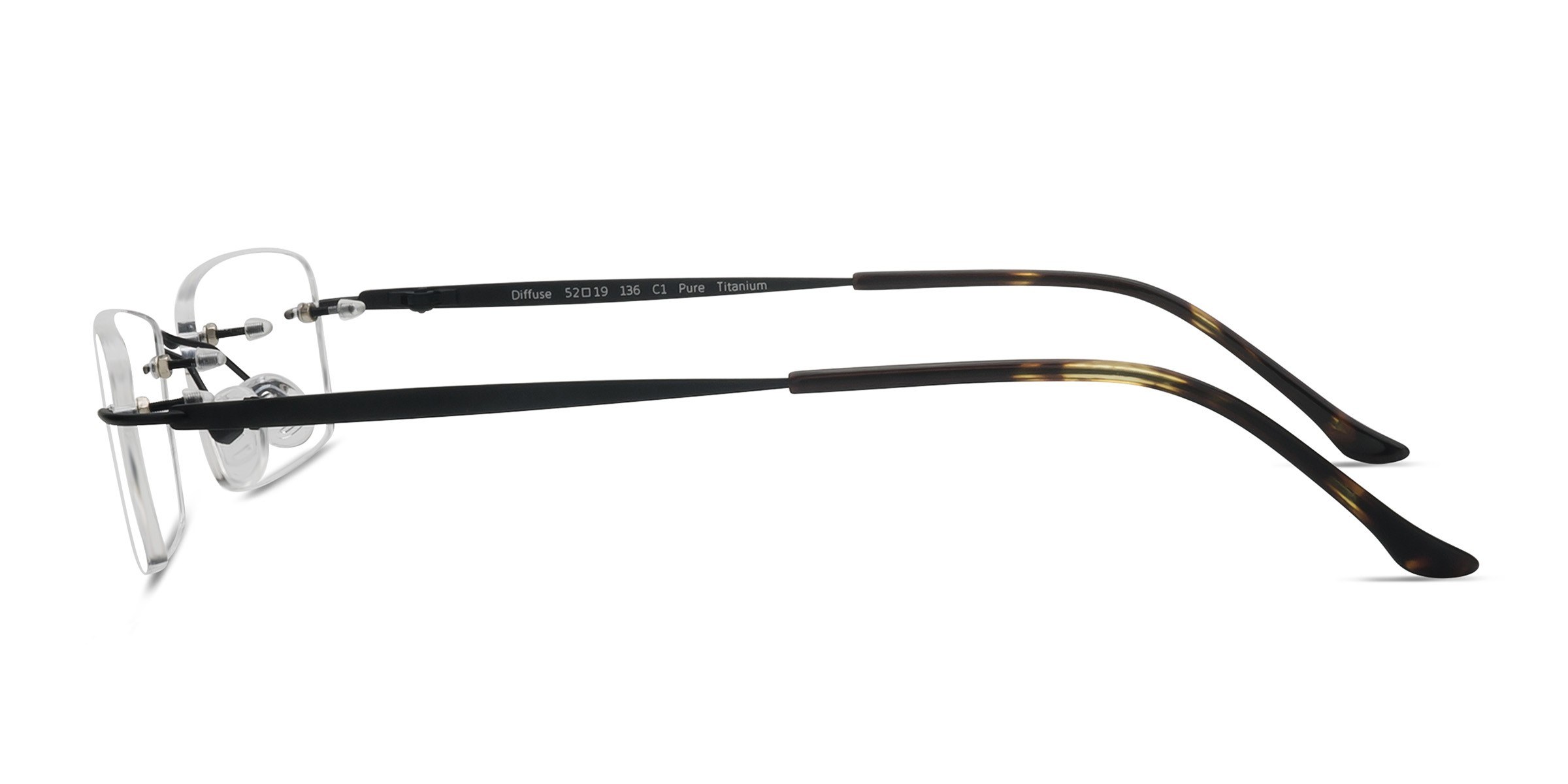 Diffuse Rectangle Black Rimless Eyeglasses | Eyebuydirect