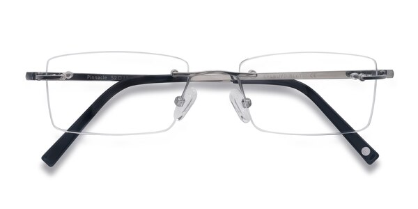 Pinnacle Rectangle Silver Rimless Eyeglasses | Eyebuydirect Canada
