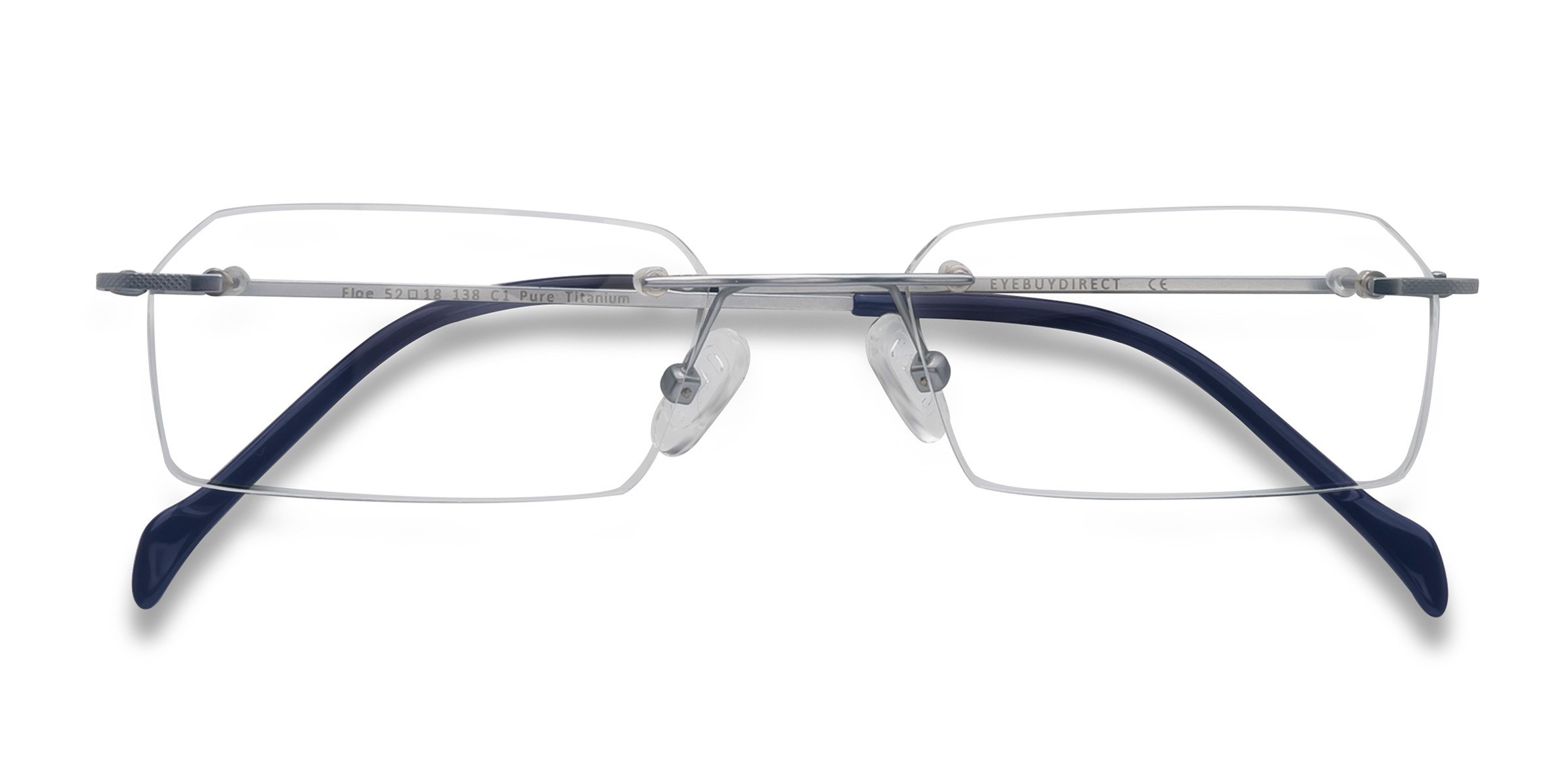 Floe Rectangle Silver Rimless Eyeglasses | Eyebuydirect