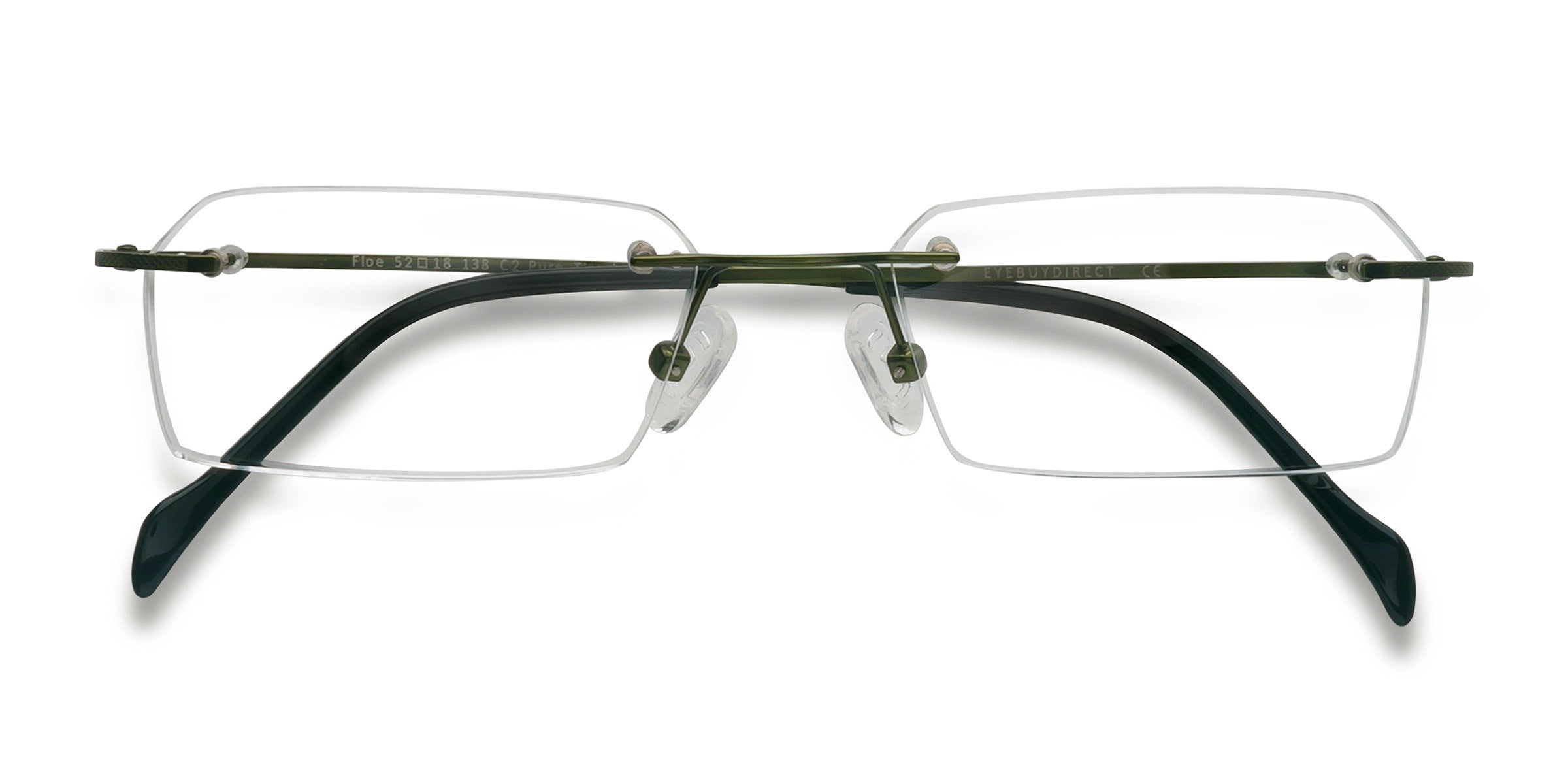 Floe Rectangle Green Rimless Eyeglasses | Eyebuydirect Canada