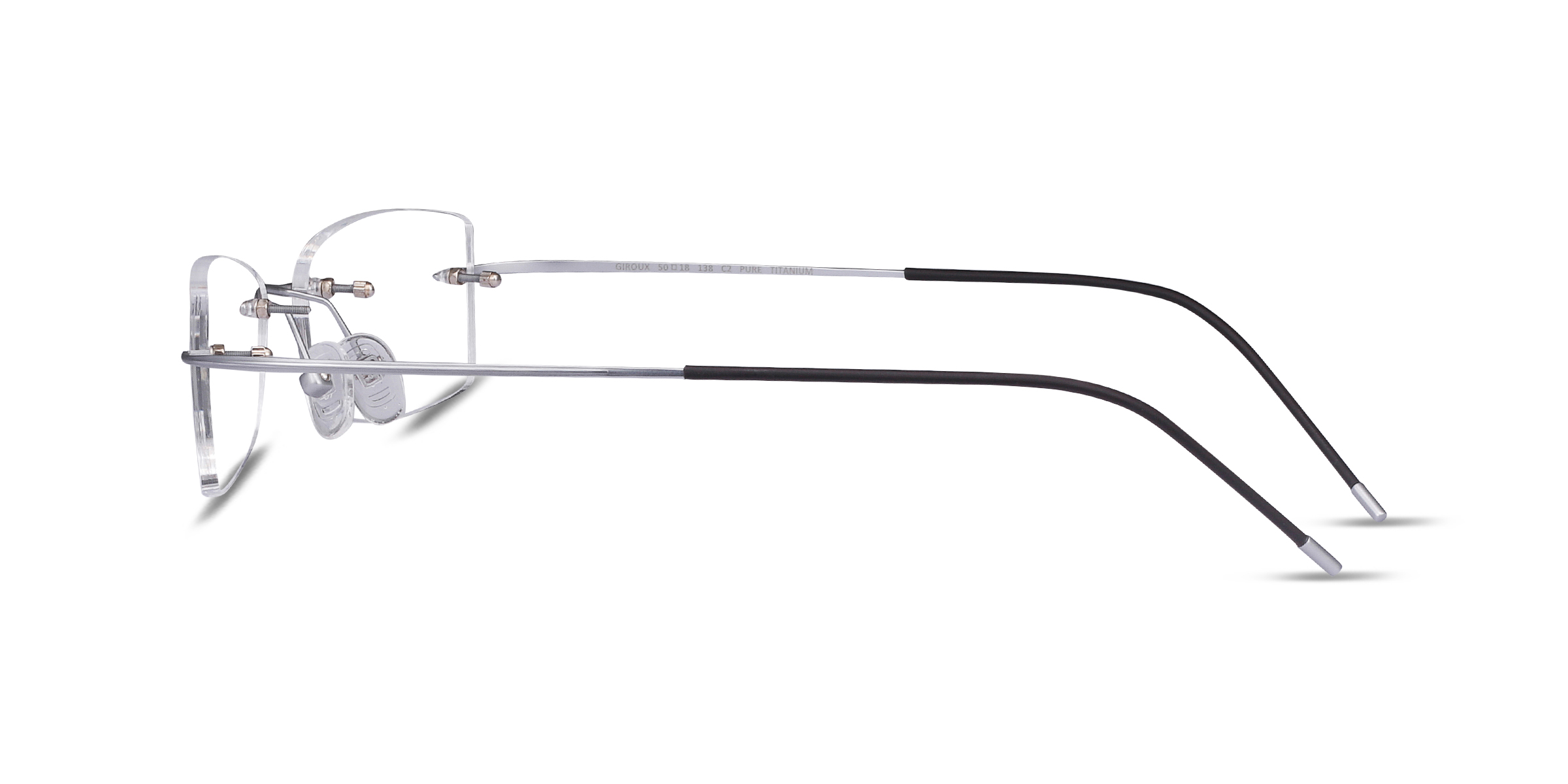 Giroux Rectangle Silver Rimless Eyeglasses | Eyebuydirect
