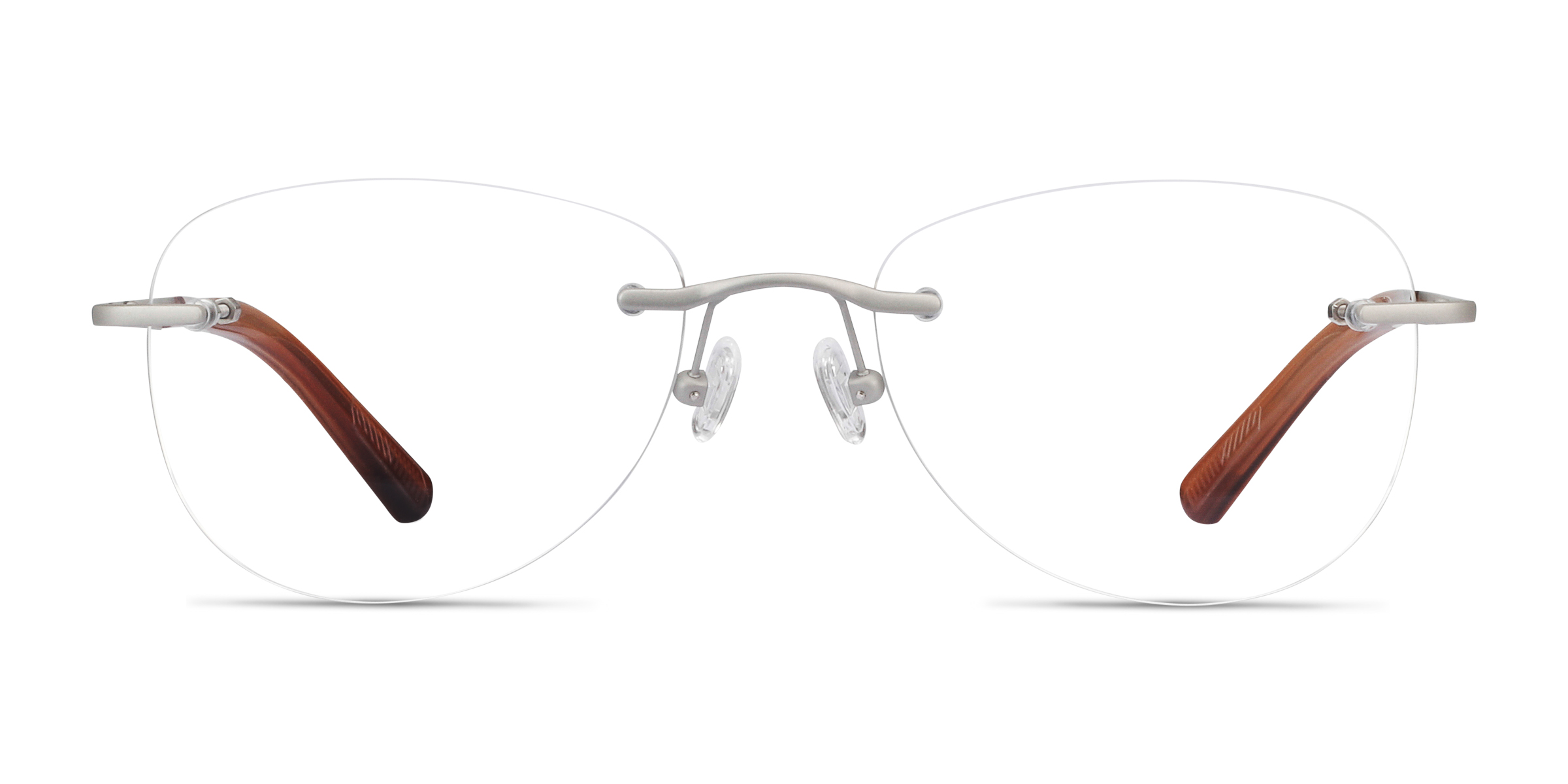 Smooth Oval Silver Rimless Eyeglasses | Eyebuydirect