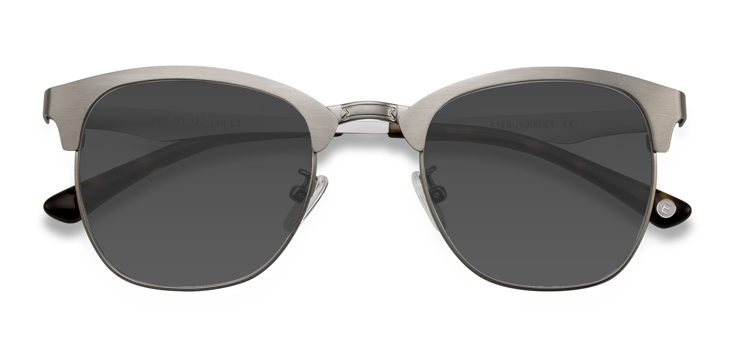 Veil - Square Gunmetal Frame Prescription Sunglasses | Eyebuydirect Canada