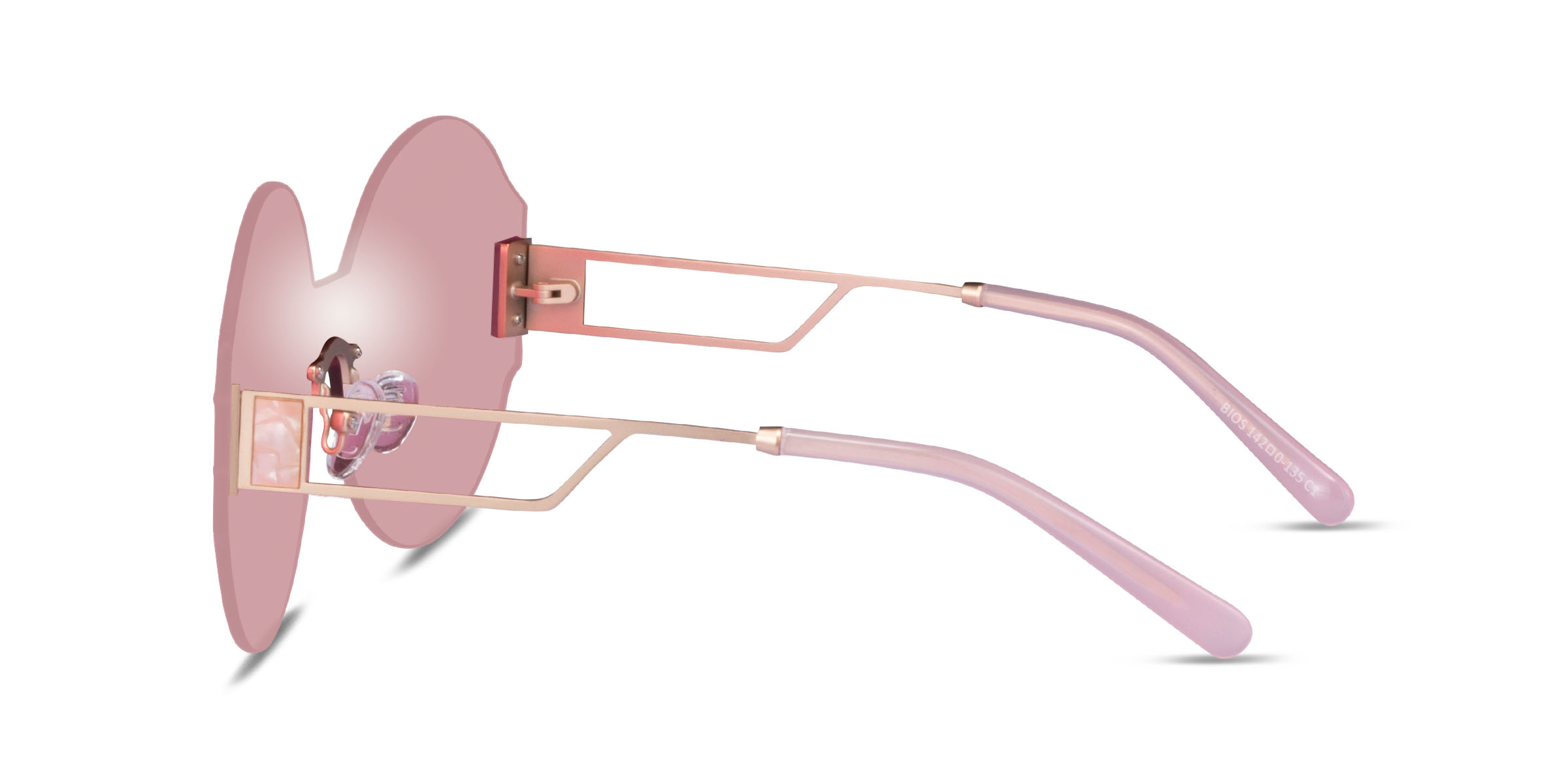 Bios - Round Matte Rose Gold Frame Sunglasses For Women | Eyebuydirect