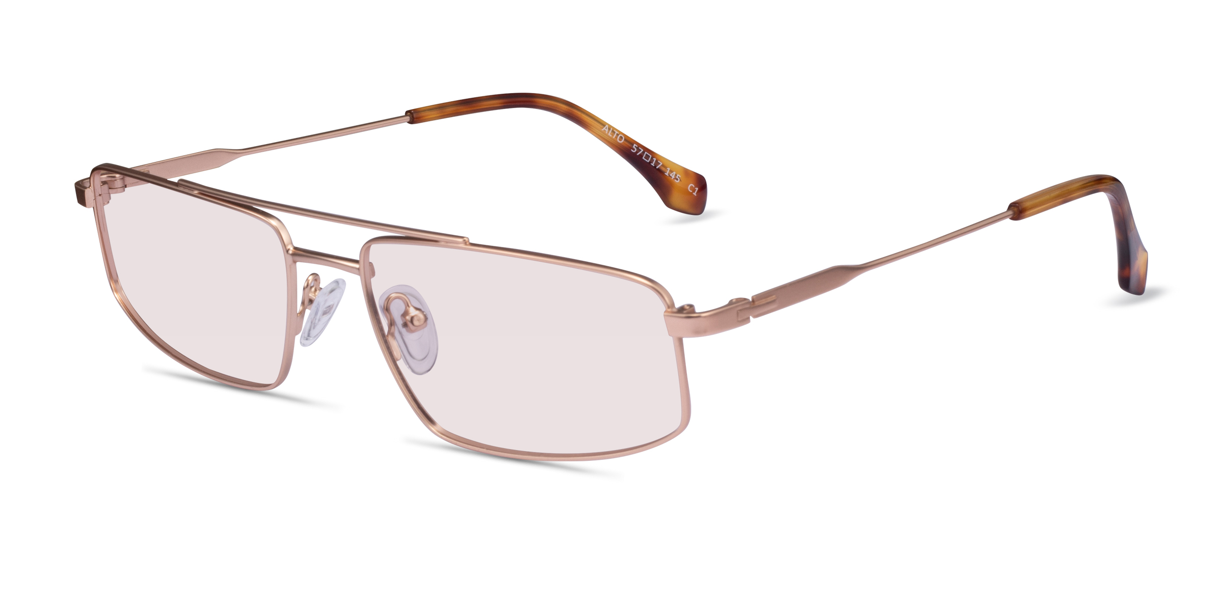 Alto - Aviator Matt Rose Gold Frame Prescription Sunglasses | Eyebuydirect