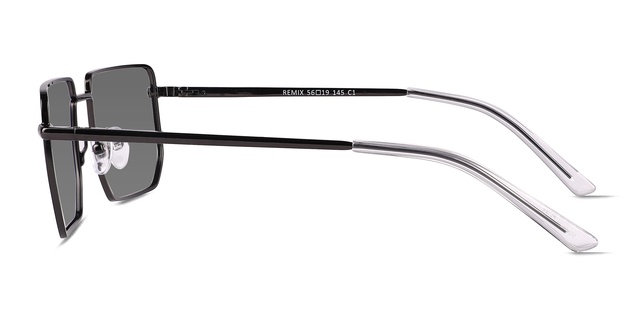 Remix - Rectangle Shiny Black Frame Prescription Sunglasses | Eyebuydirect