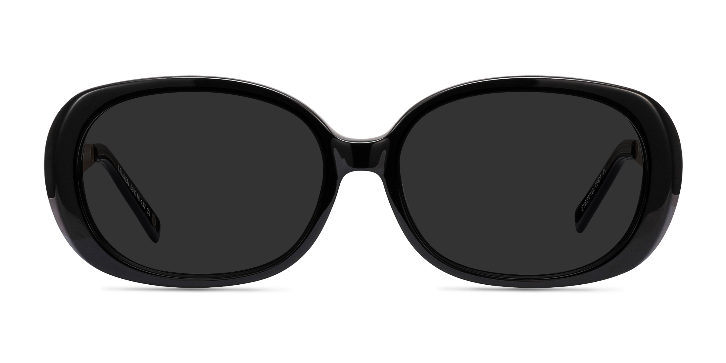 Lauren - Oval Black Frame Sunglasses For Women | Eyebuydirect