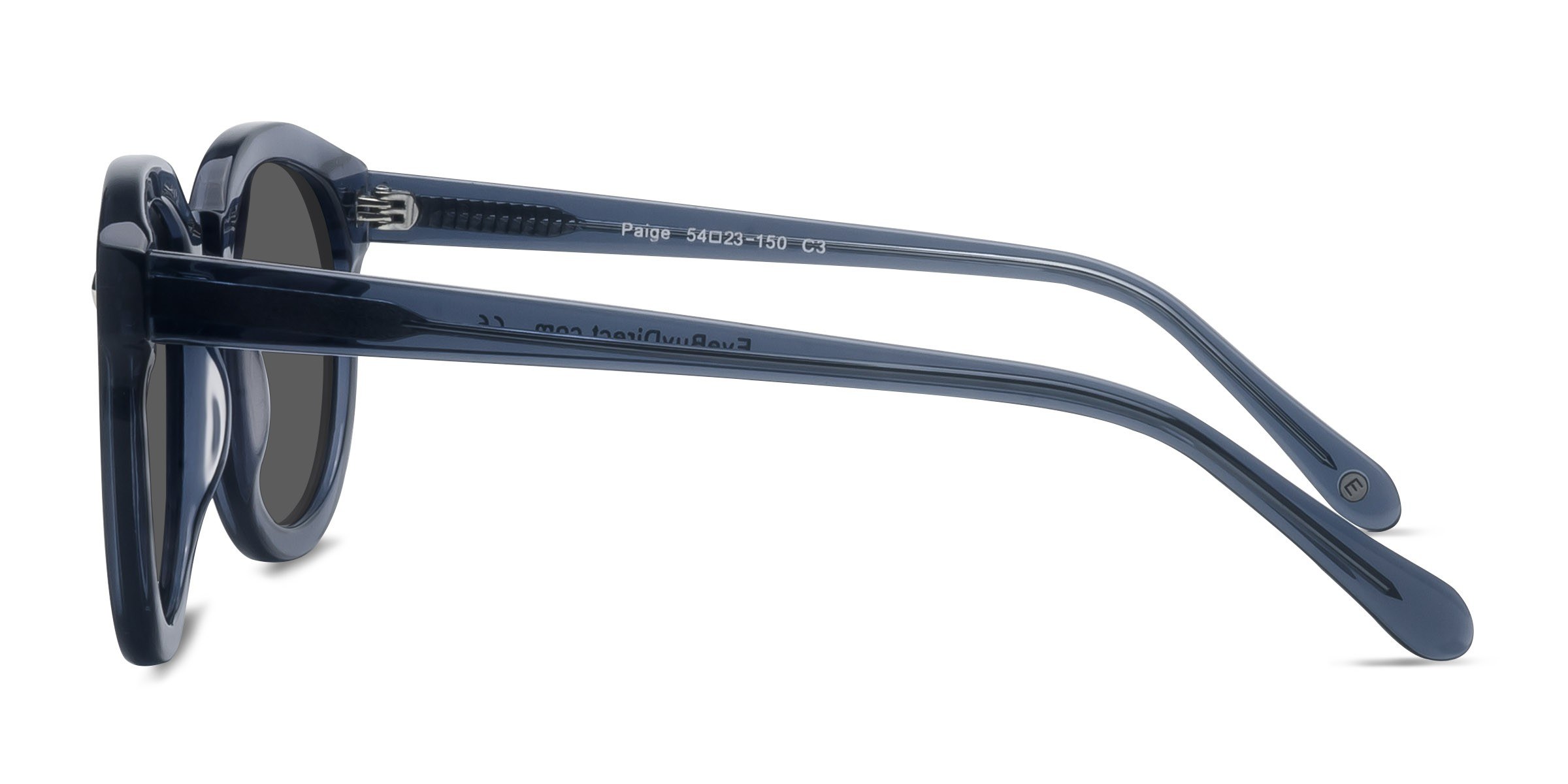 Paige - Round Blue Frame Sunglasses For Women | Eyebuydirect