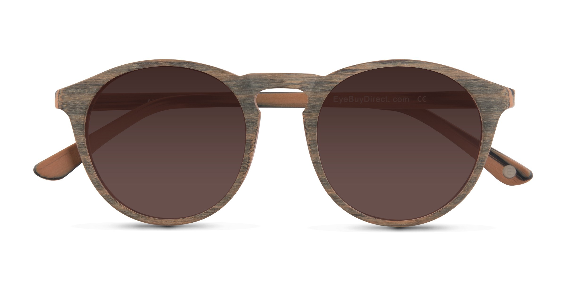 Air - Round Dark Walnut Frame Prescription Sunglasses | Eyebuydirect Canada