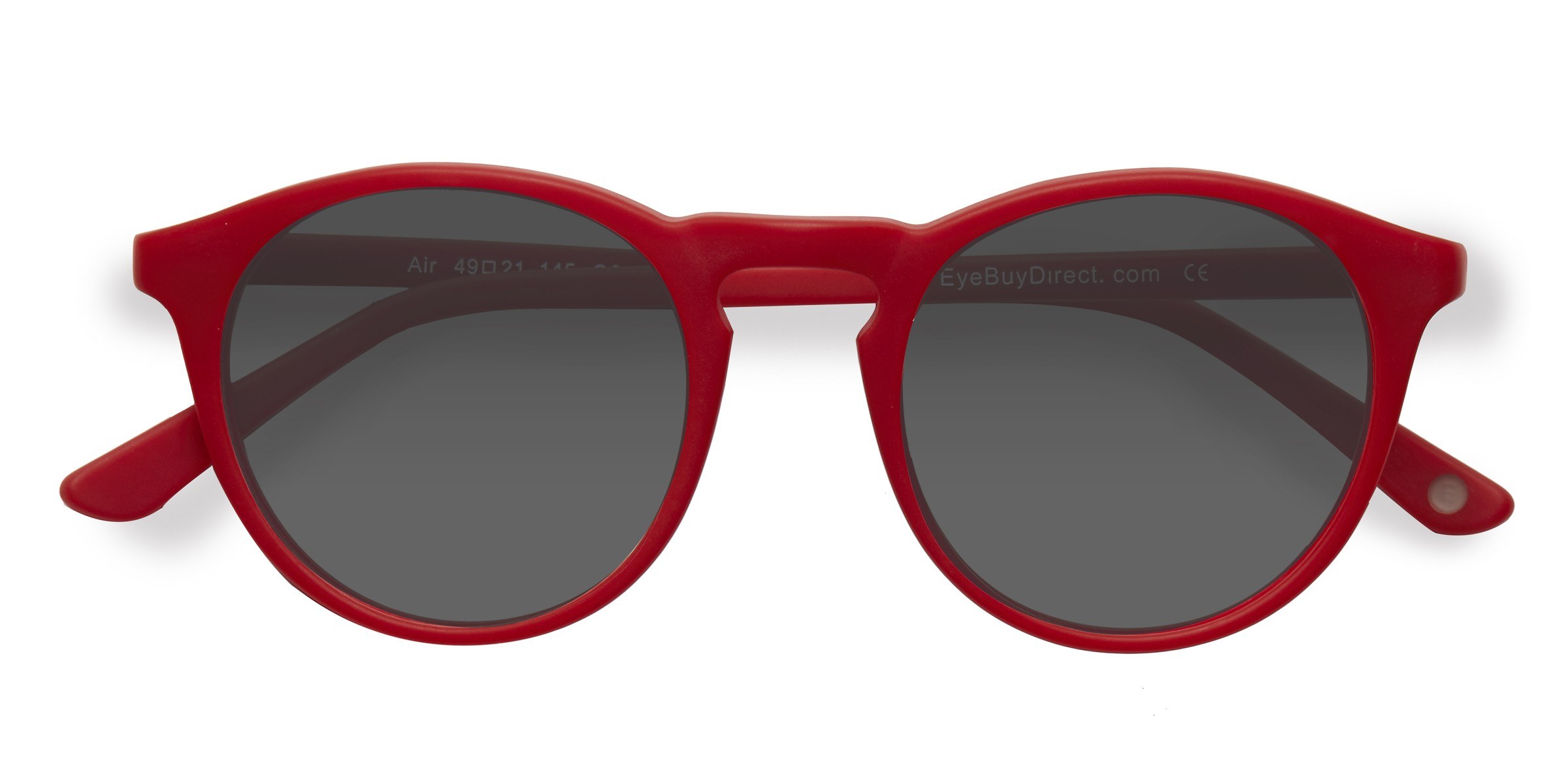 Air - Round Matte Red Frame Sunglasses For Women | Eyebuydirect