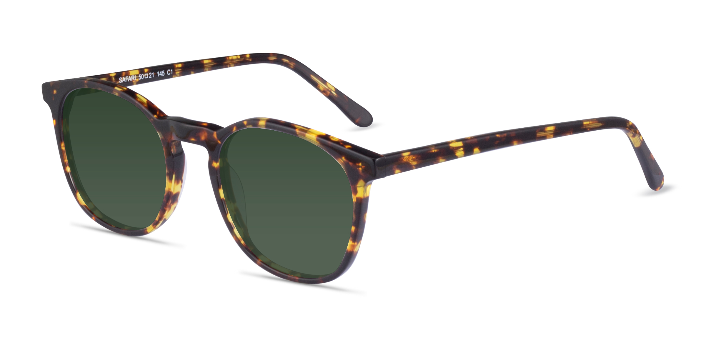 Safari - Round Dark Tortoise Frame Prescription Sunglasses ...