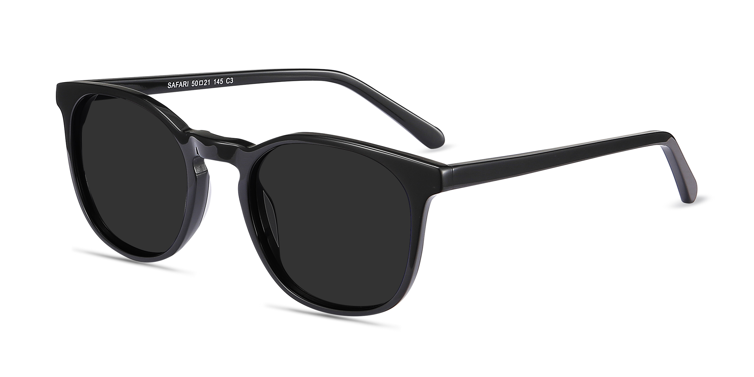 Safari - Round Black Frame Prescription Sunglasses | Eyebuydirect