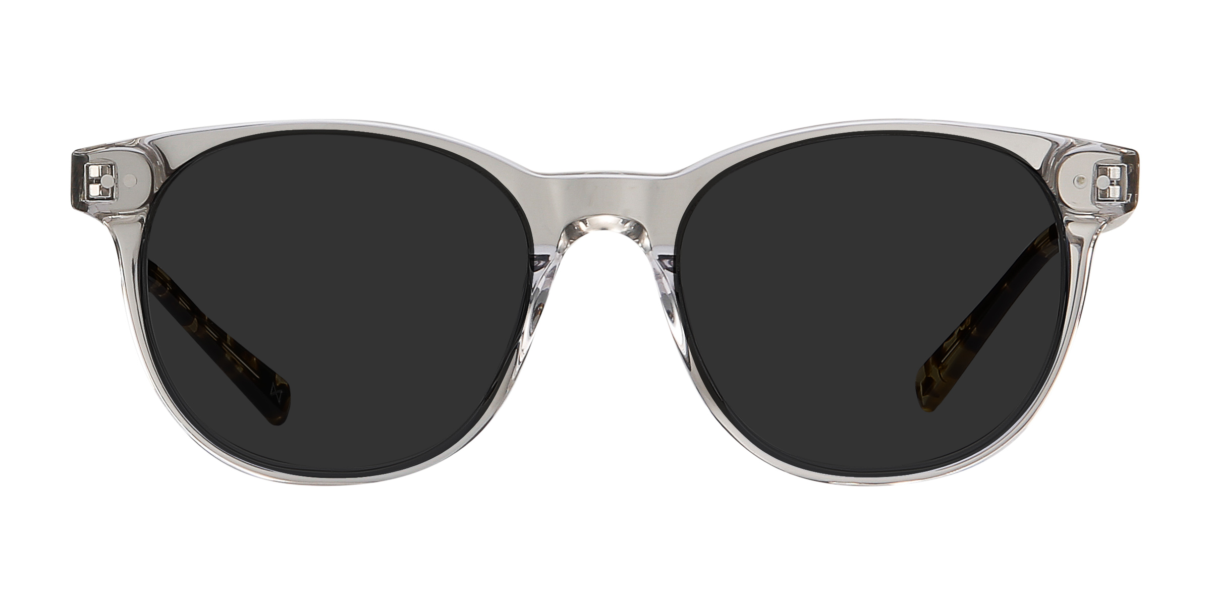 Sol - Round Gray Clear Frame Prescription Sunglasses | Eyebuydirect