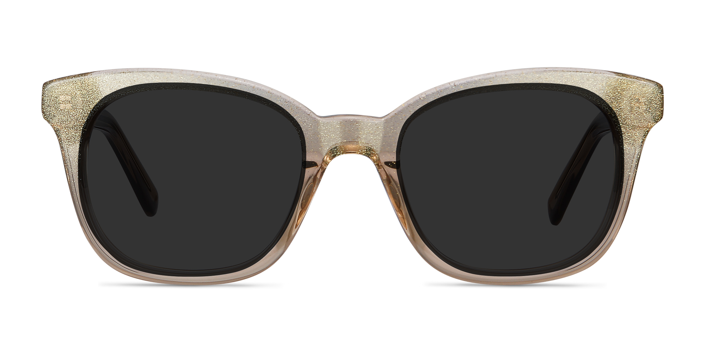 Quartz - Square Golden Frame Sunglasses For Women | Eyebuydirect