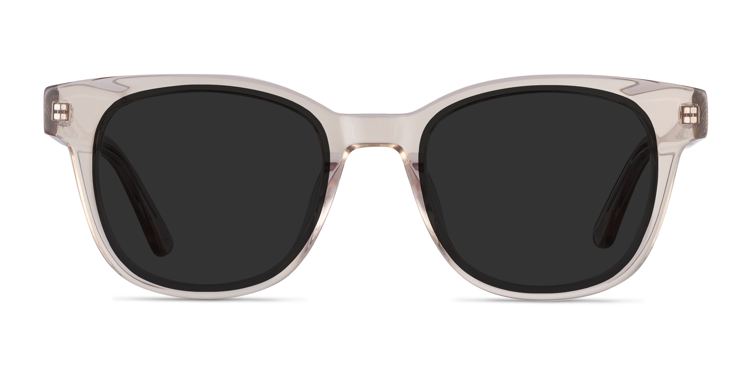 Sun Lighthouse - Square Champagne Frame Sunglasses For Women | Eyebuydirect