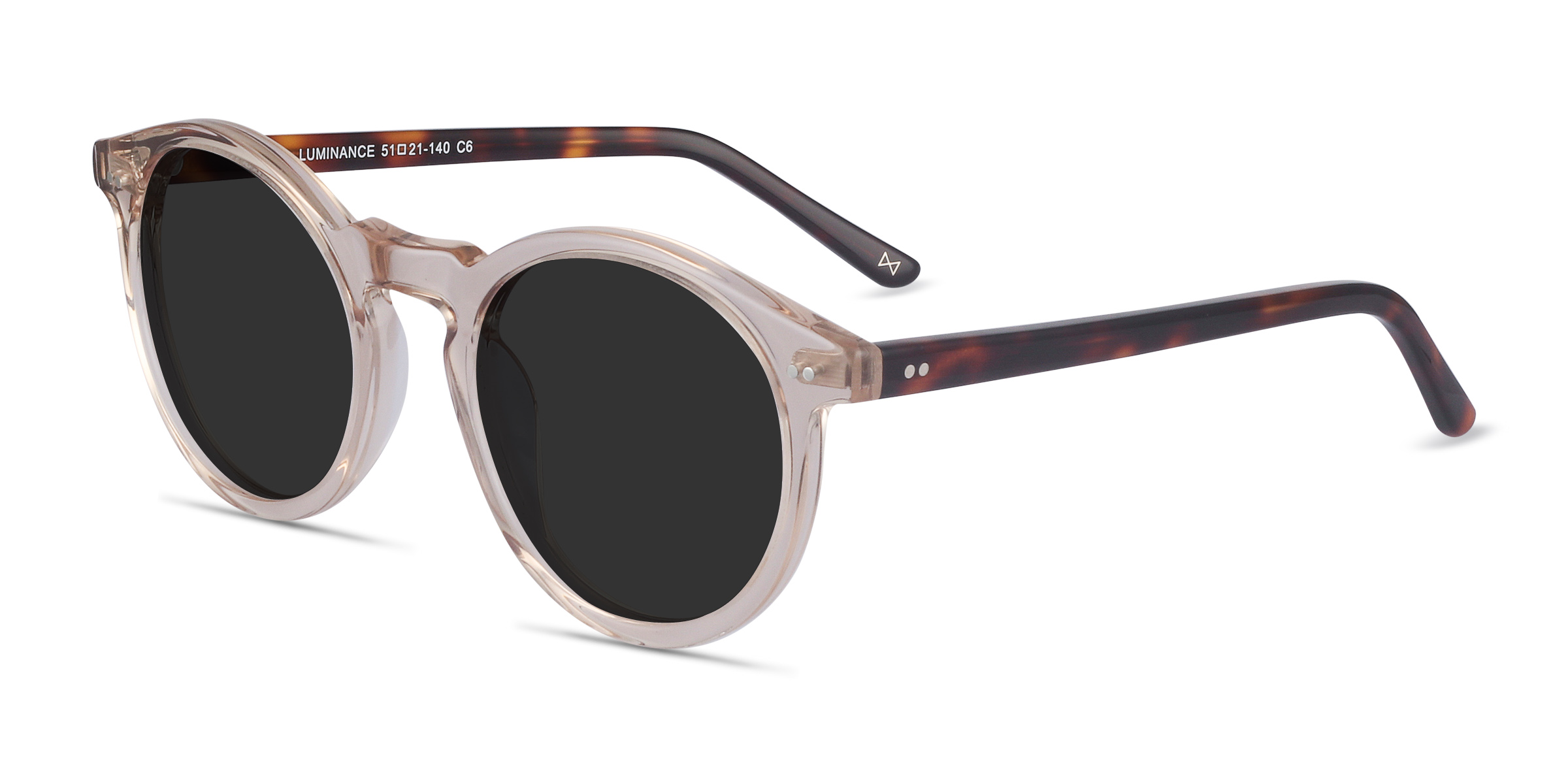 Luminance - Round Champagne Frame Prescription Sunglasses | Eyebuydirect