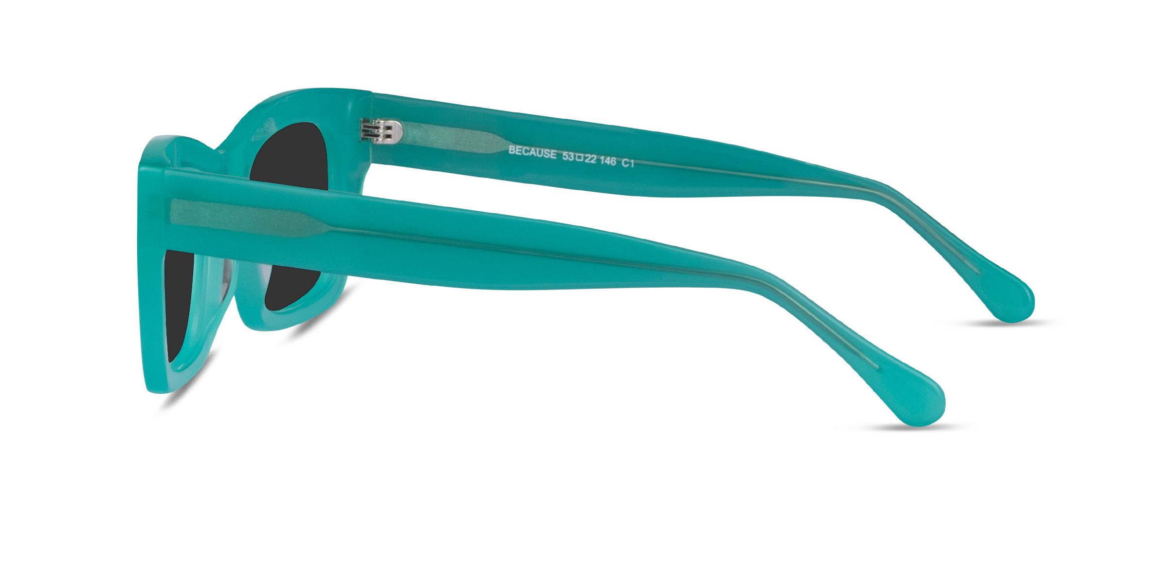 Because - Rectangle Turquoise Frame Sunglasses For Women | Eyebuydirect ...