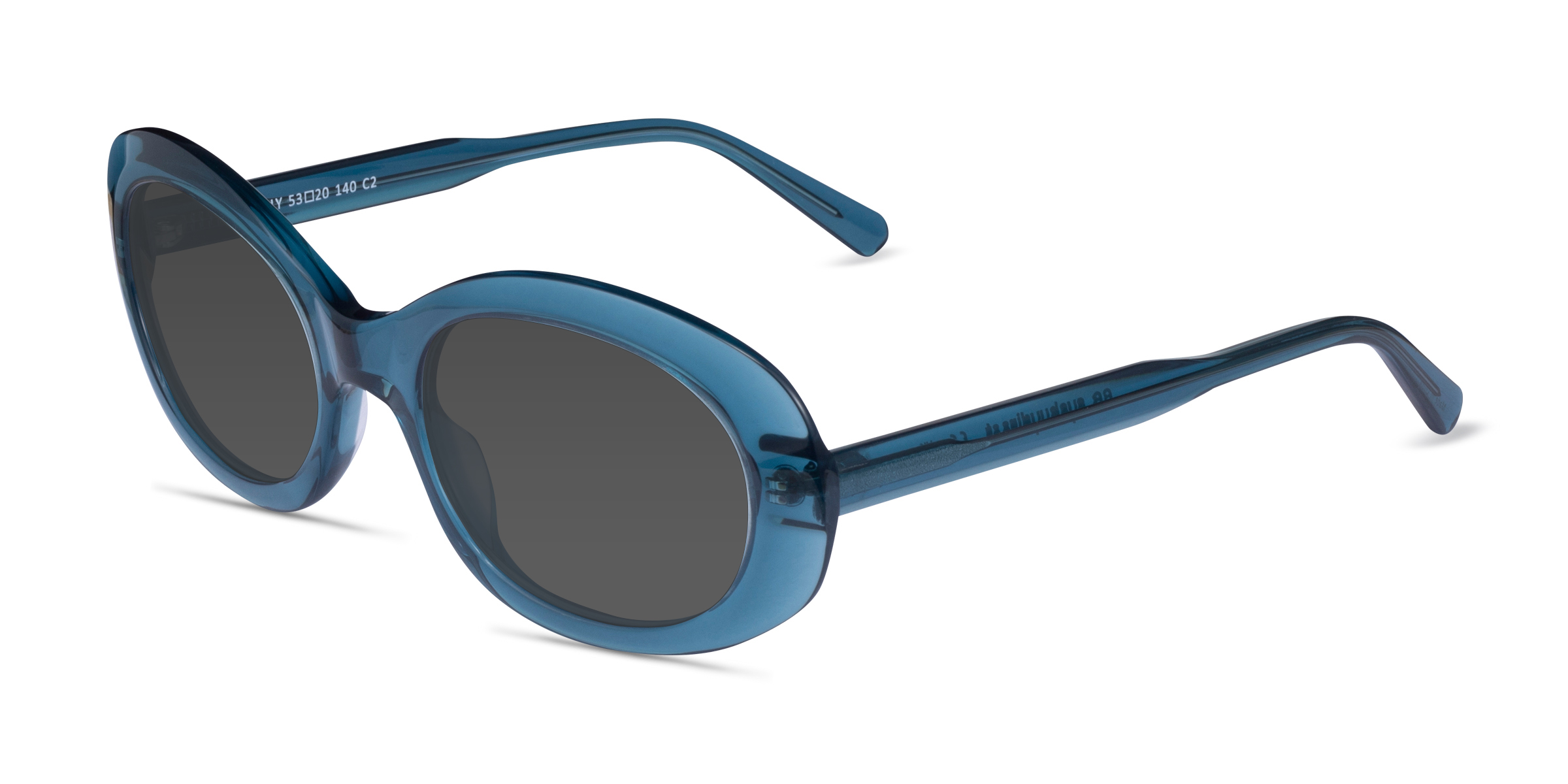 Dolly - Oval Crystal Blue Frame Sunglasses For Women | Eyebuydirect