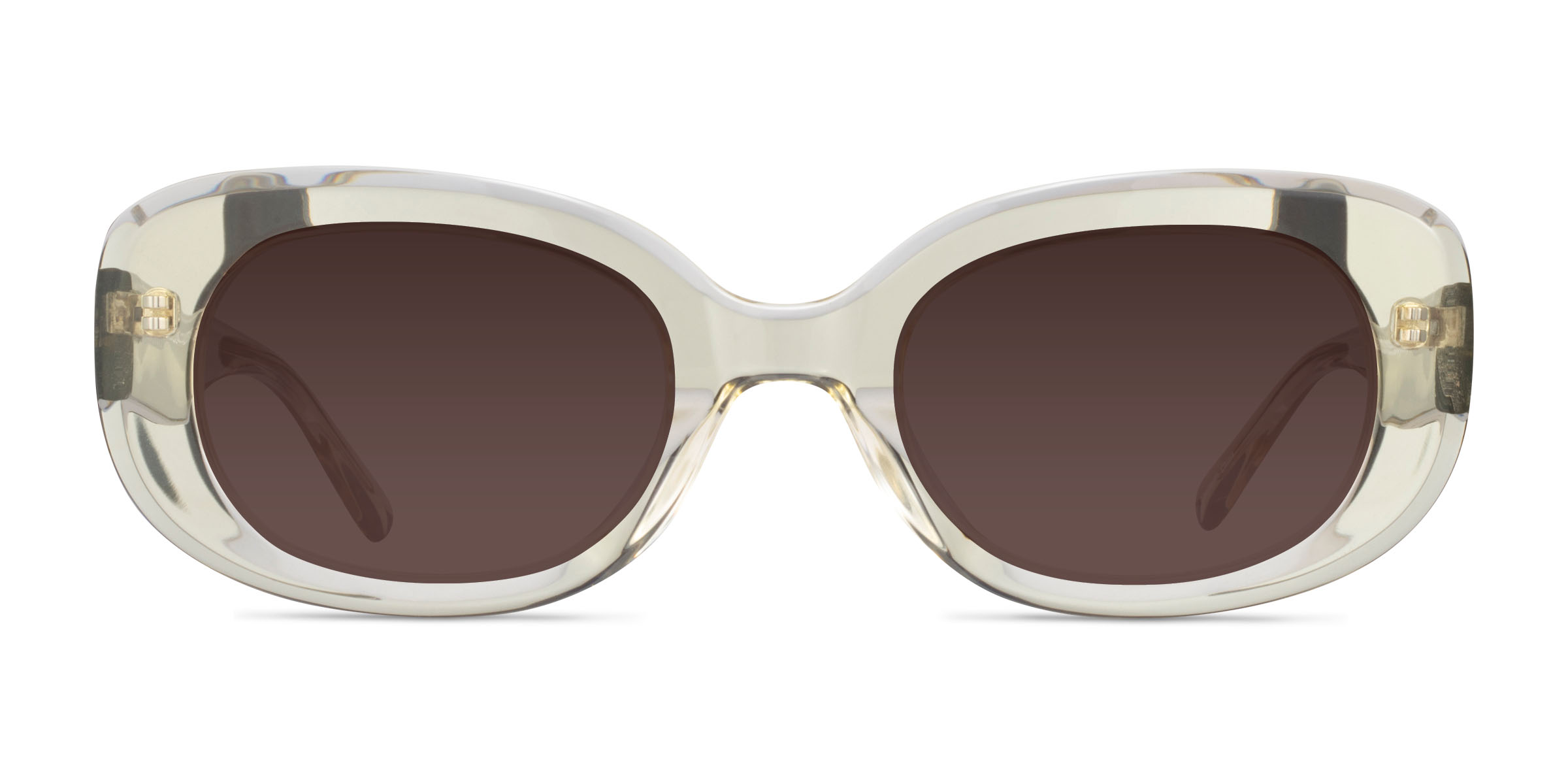 Aretha - Oval Crystal Light Yellow Frame Prescription Sunglasses ...