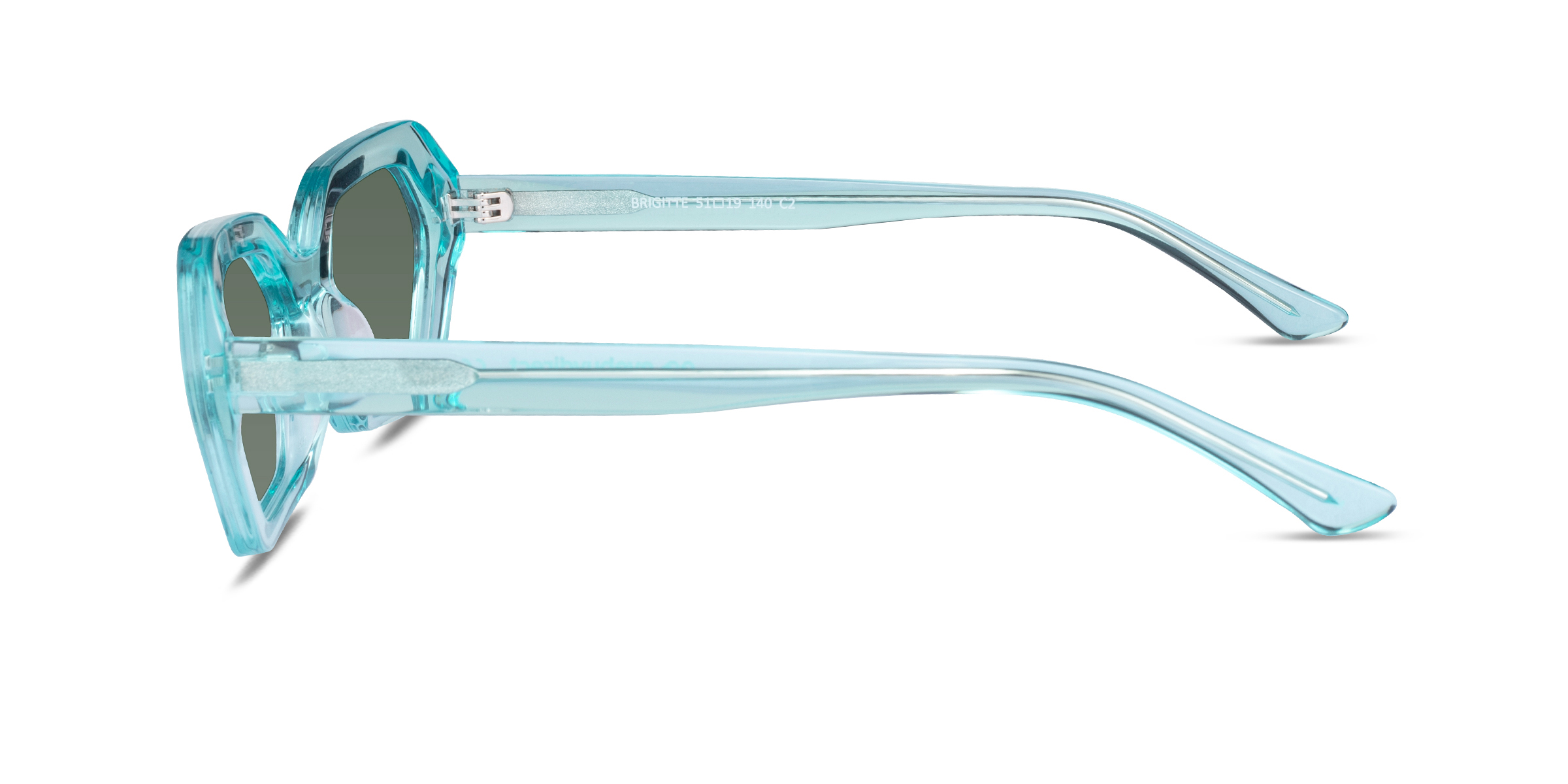 Brigitte - Geometric Crystal Light Green Frame Sunglasses For Women ...