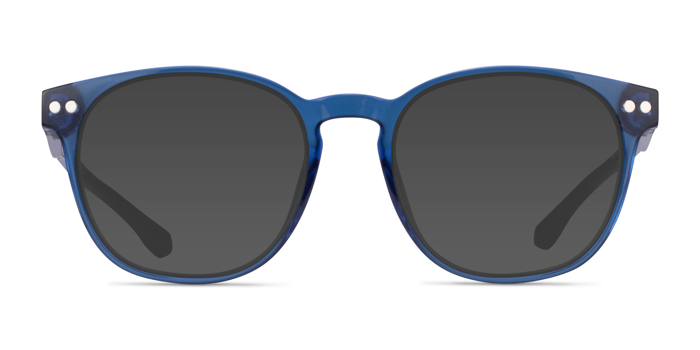 Pep - Round Shiny Crystal Blue Frame Prescription Sunglasses | Eyebuydirect