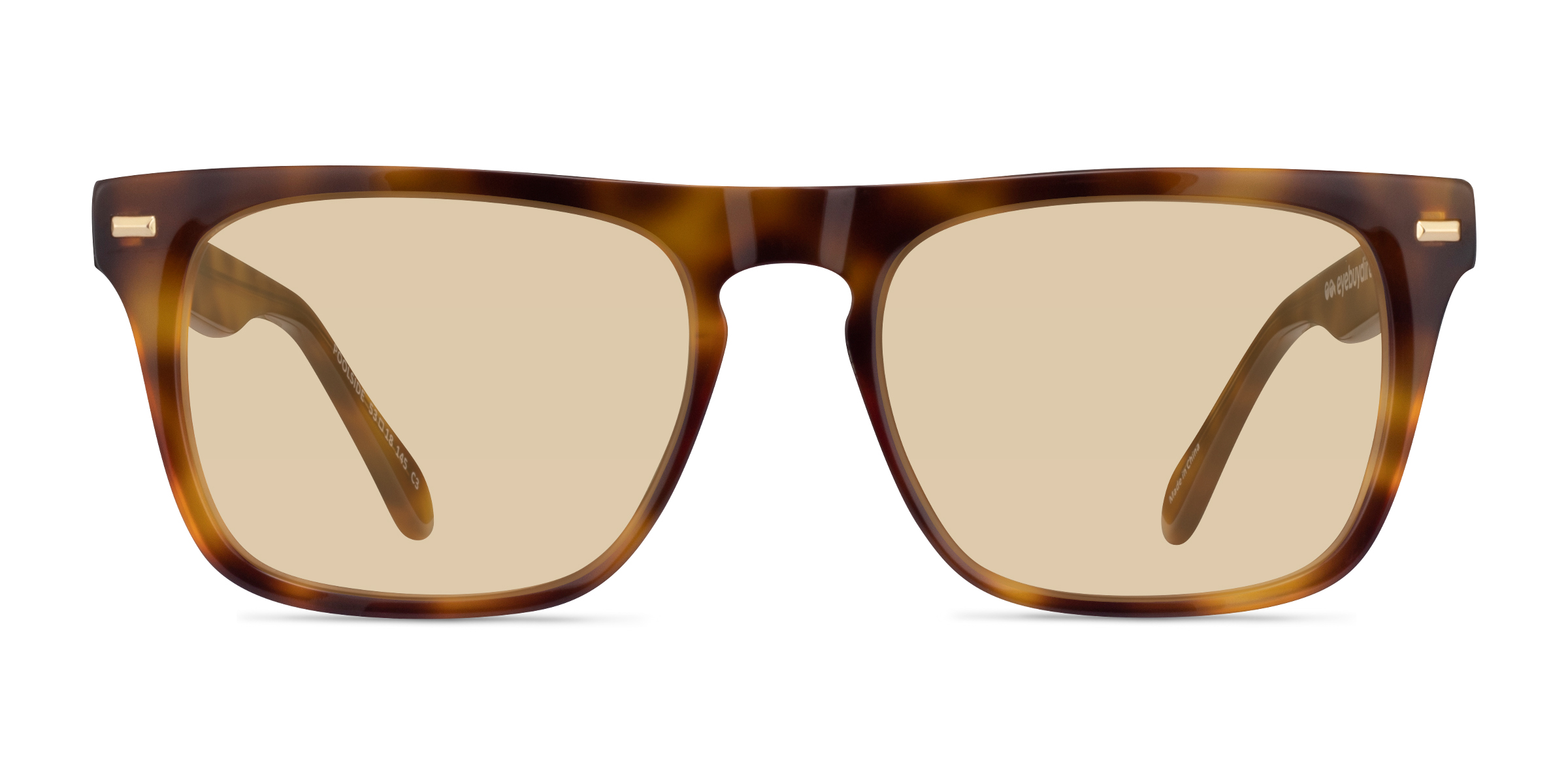 Poolside - Square Shiny Tortoise Frame Prescription Sunglasses ...