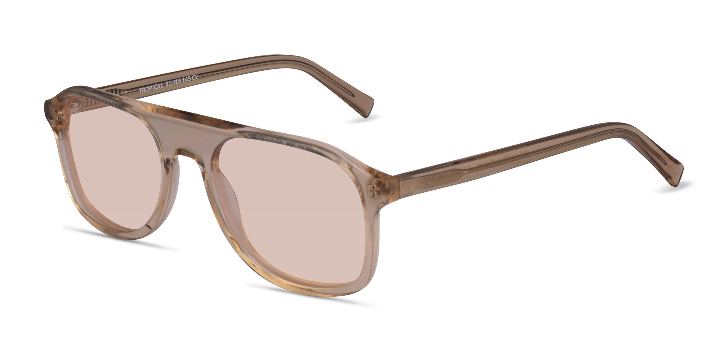 Tropical - Aviator Translusant Beige Frame Prescription Sunglasses ...