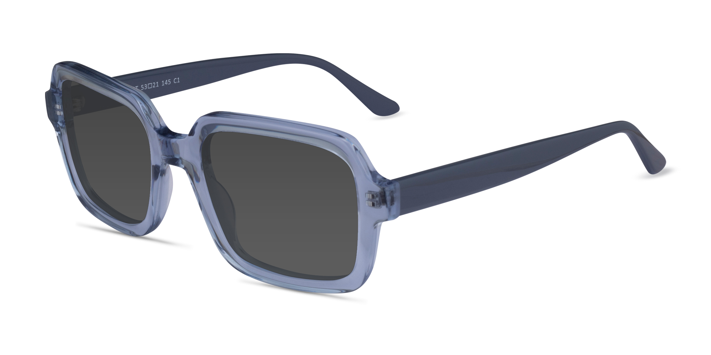 Resort - Square Clear Blue Frame Prescription Sunglasses | Eyebuydirect