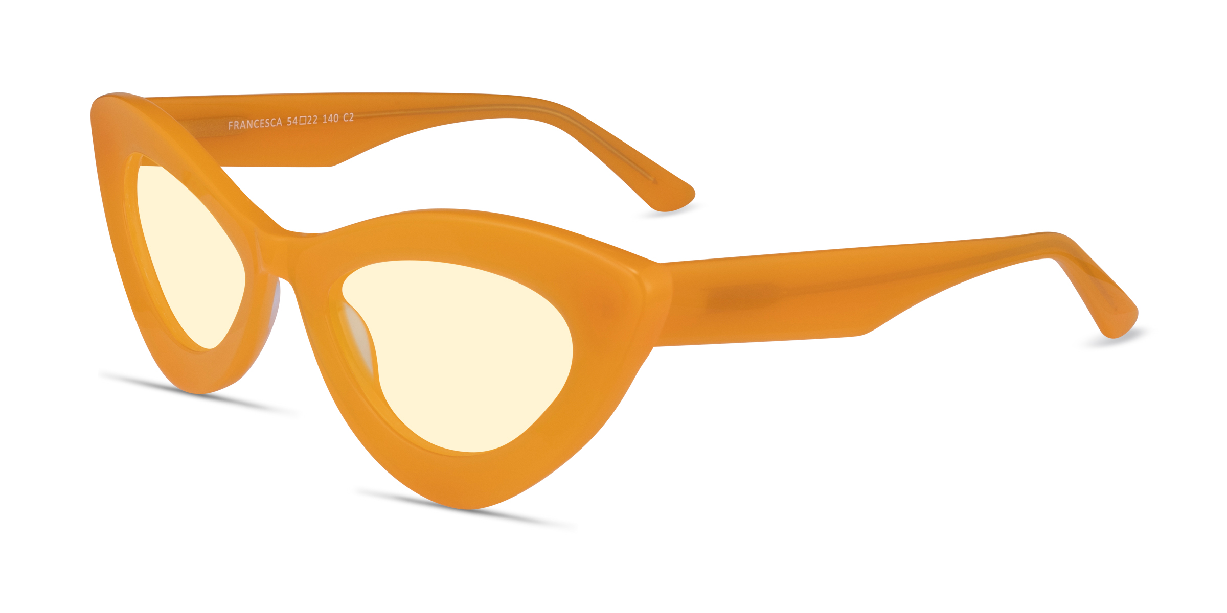 Francesca - Cat Eye Crystal Yellow Frame Sunglasses For Women ...