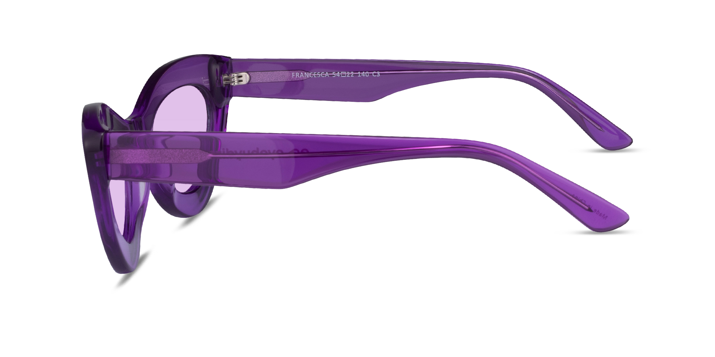 Francesca - Cat Eye Crystal Purple Frame Sunglasses For Women ...