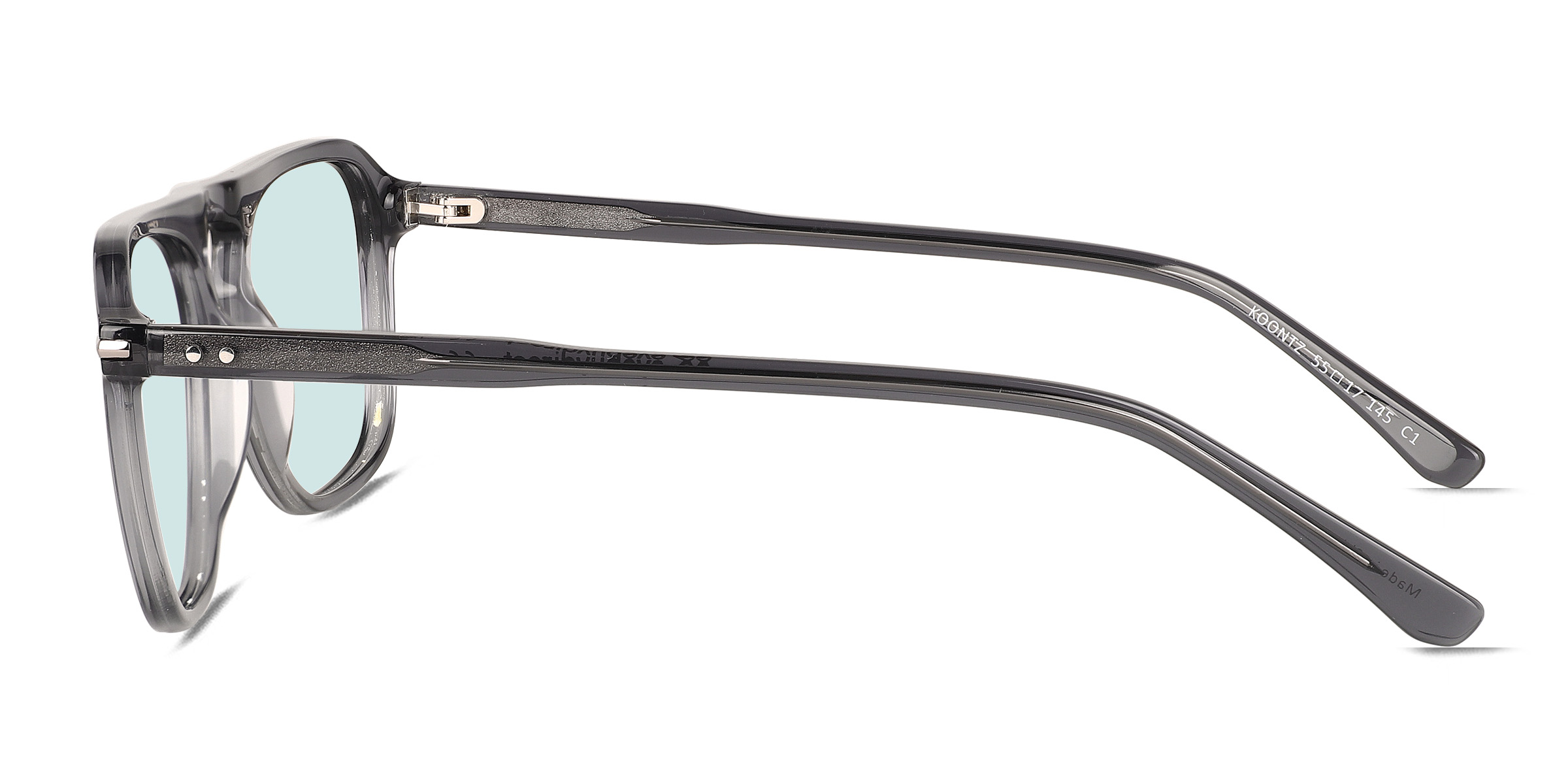 Koontz - Square Crystal Gray Frame Sunglasses For Men | Eyebuydirect