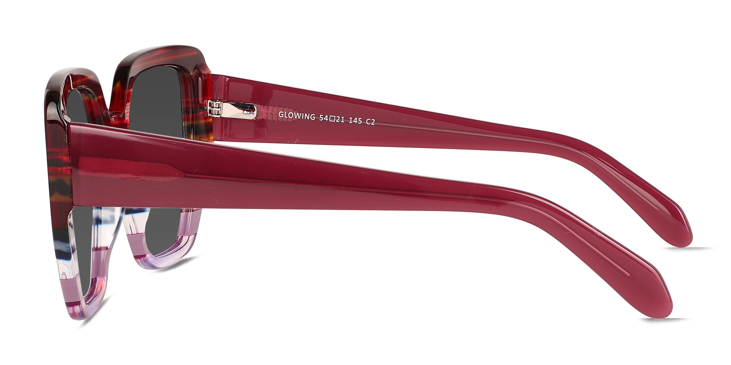 Glowing - Square Purple Striped Frame Prescription Sunglasses ...