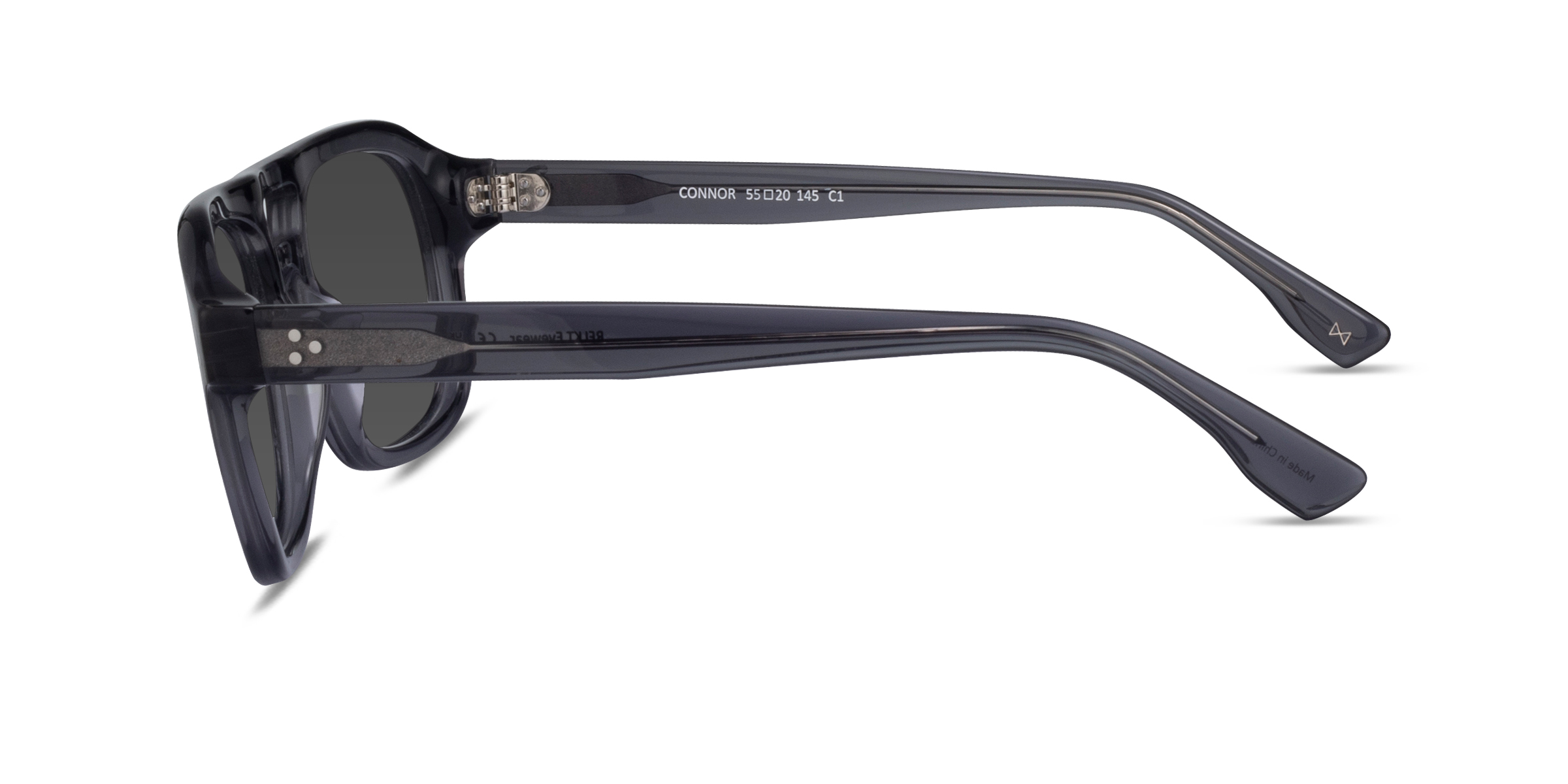 Connor - Aviator Crystal Gray Frame Sunglasses For Men | Eyebuydirect