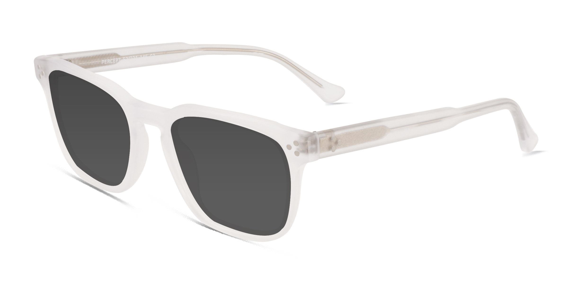 Percept - Rectangle Matte Clear Frame Prescription Sunglasses ...
