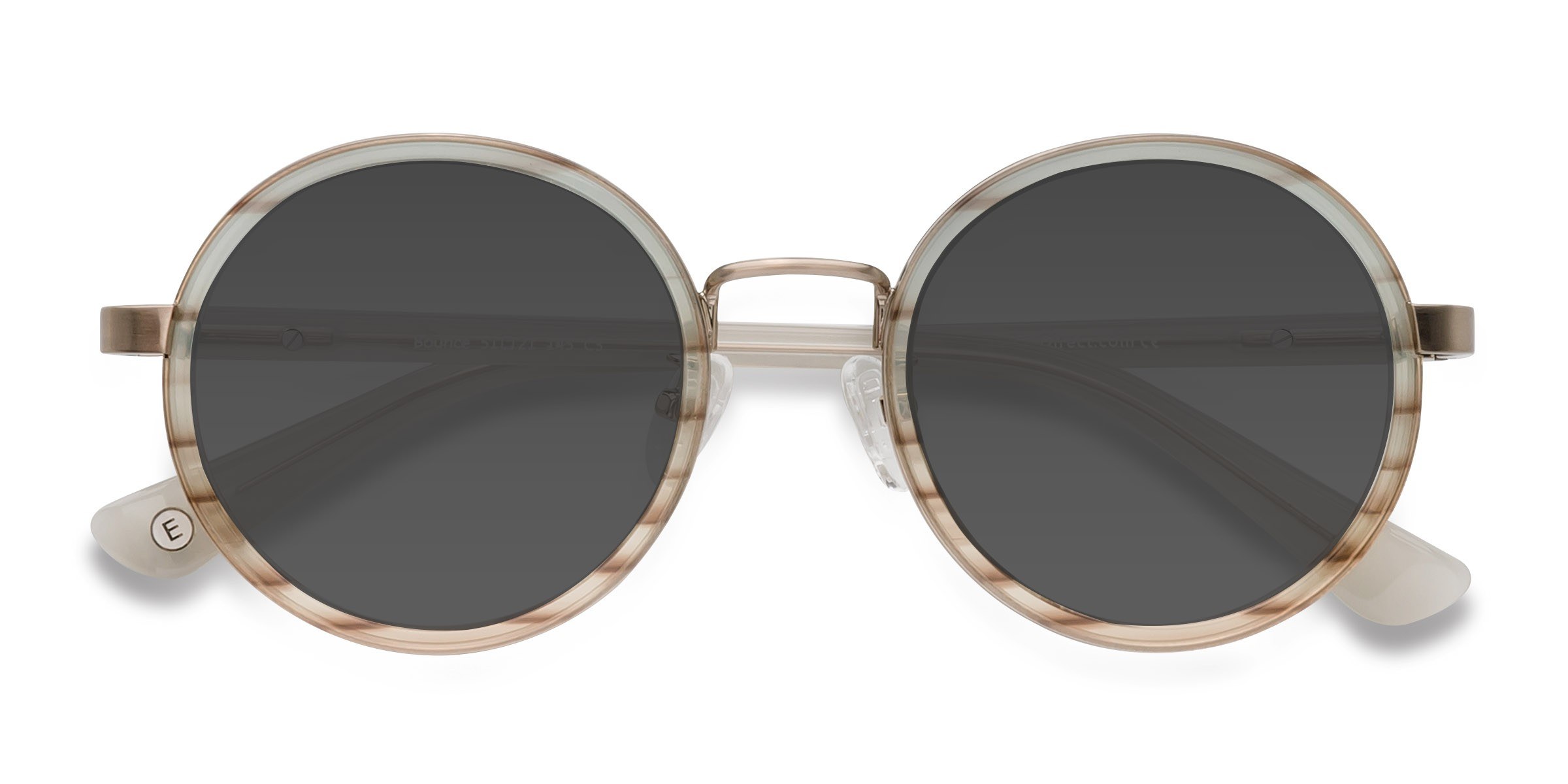 Bounce - Round Brown Striped Frame Sunglasses For Women | Eyebuydirect