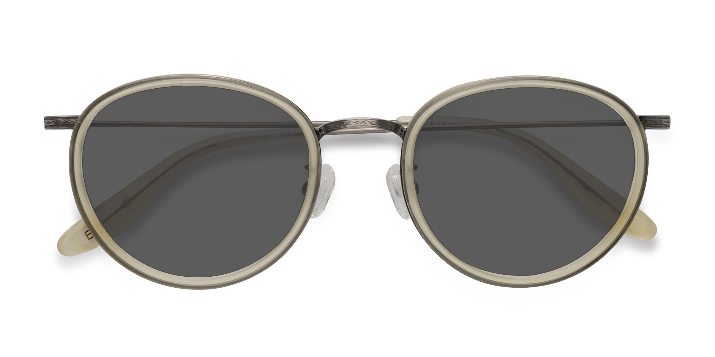 Sun Tea - Round Light Yellow Frame Sunglasses For Women | Eyebuydirect ...