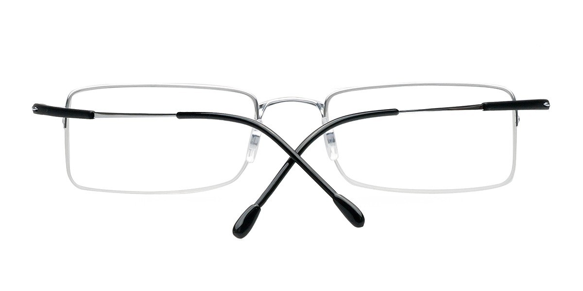 Ari Rectangle Silver Semi Rimless Eyeglasses | Eyebuydirect Canada