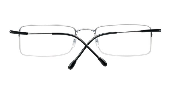 Ari Rectangle Silver Semi Rimless Eyeglasses | Eyebuydirect Canada