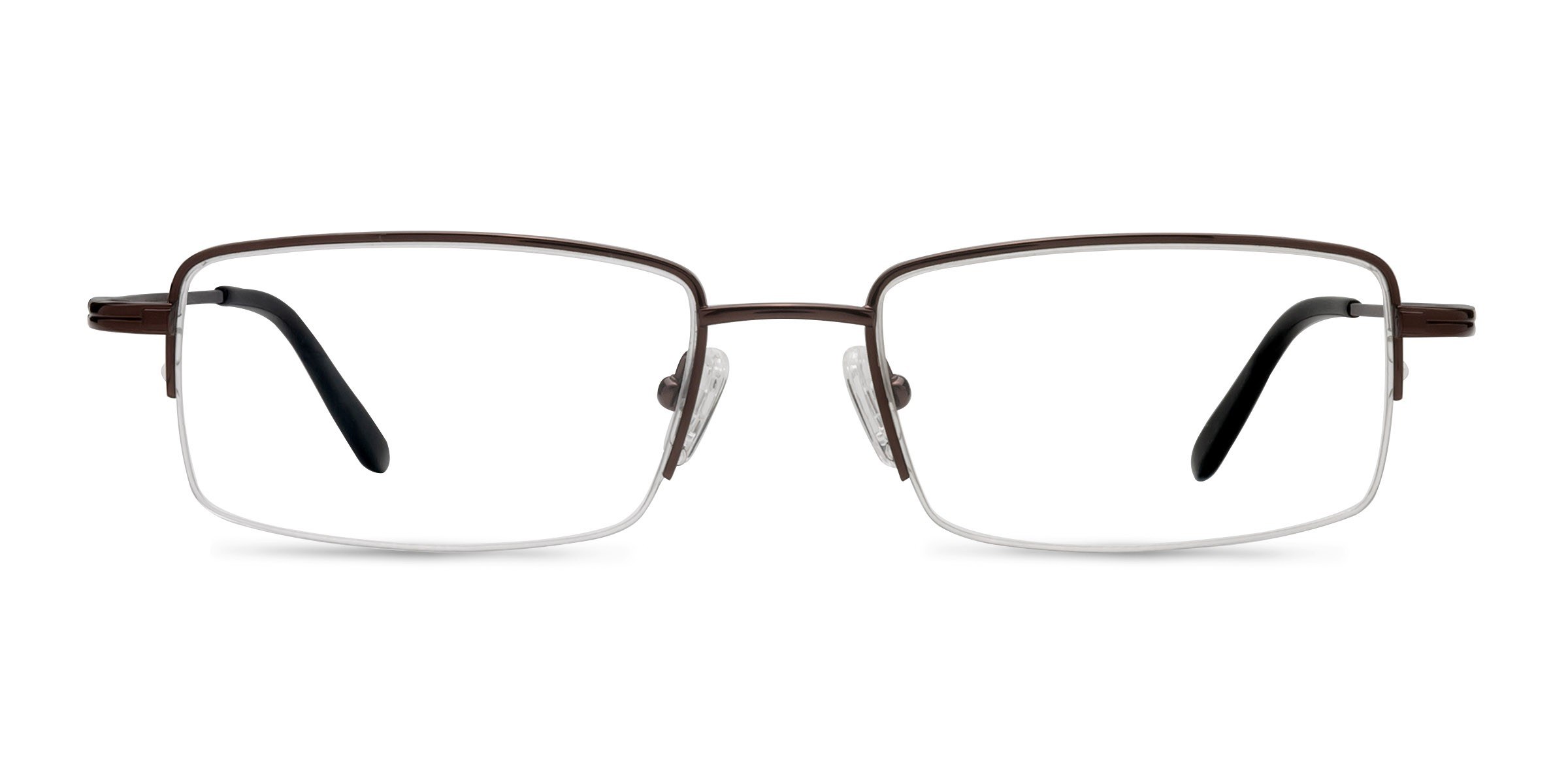 Graphic Rectangle Coffee Semi Rimless Eyeglasses | Eyebuydirect