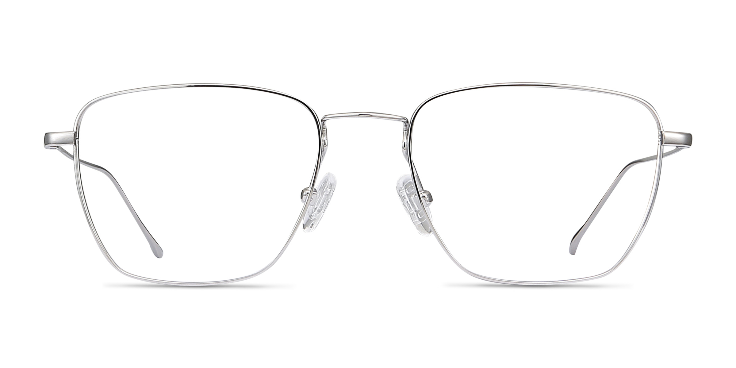 Future Rectangle Silver Full Rim Eyeglasses | Eyebuydirect