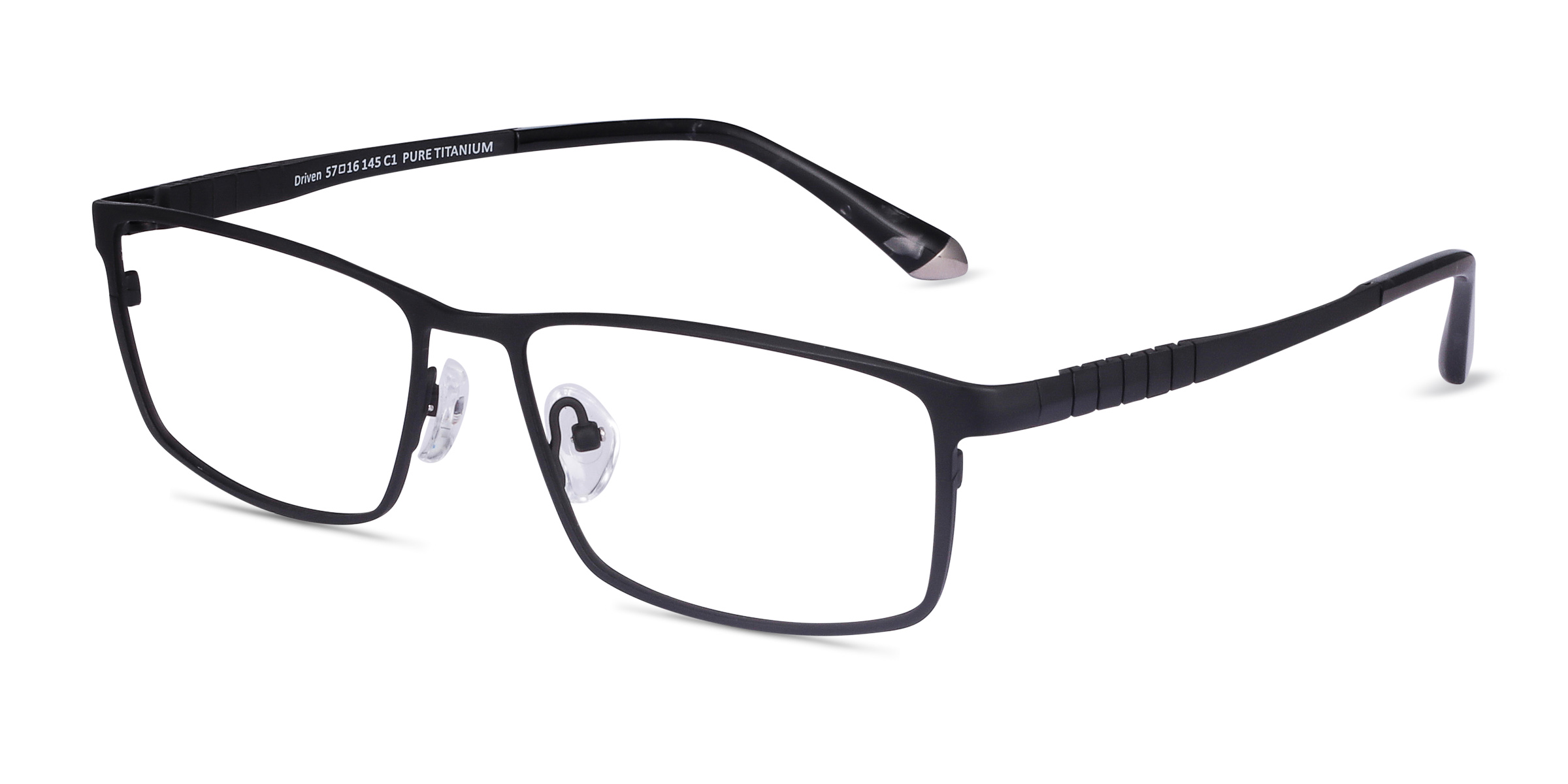 Driven Rectangle Black Glasses for Men | Eyebuydirect