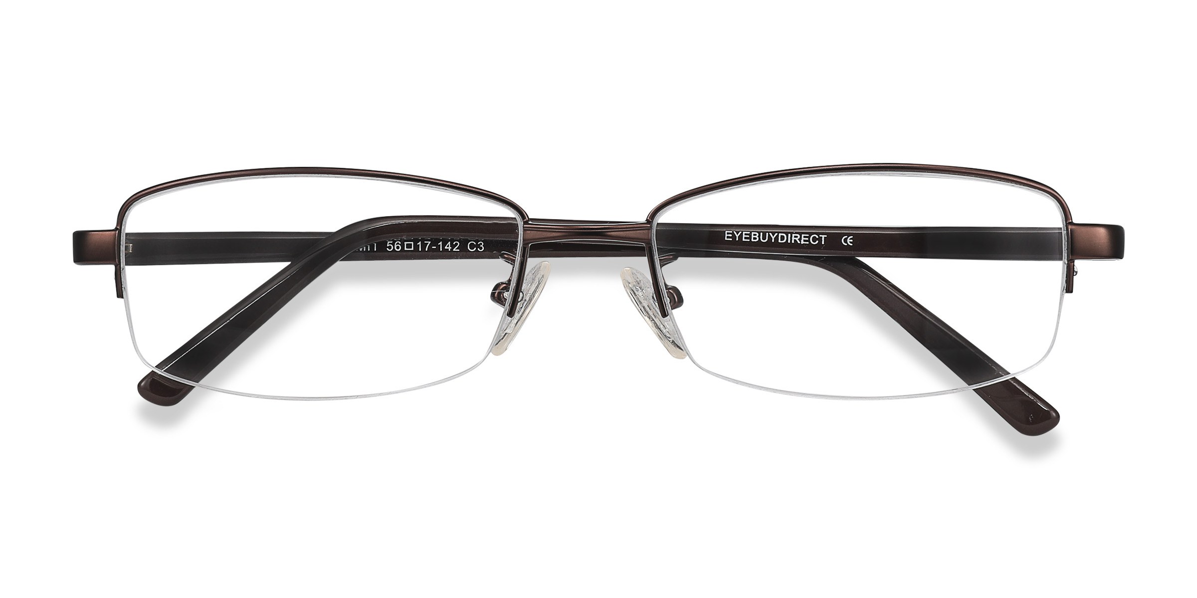 Limit Rectangle Bronze Semi Rimless Eyeglasses | Eyebuydirect