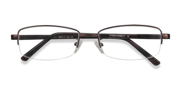 Limit Rectangle Bronze Semi Rimless Eyeglasses | Eyebuydirect
