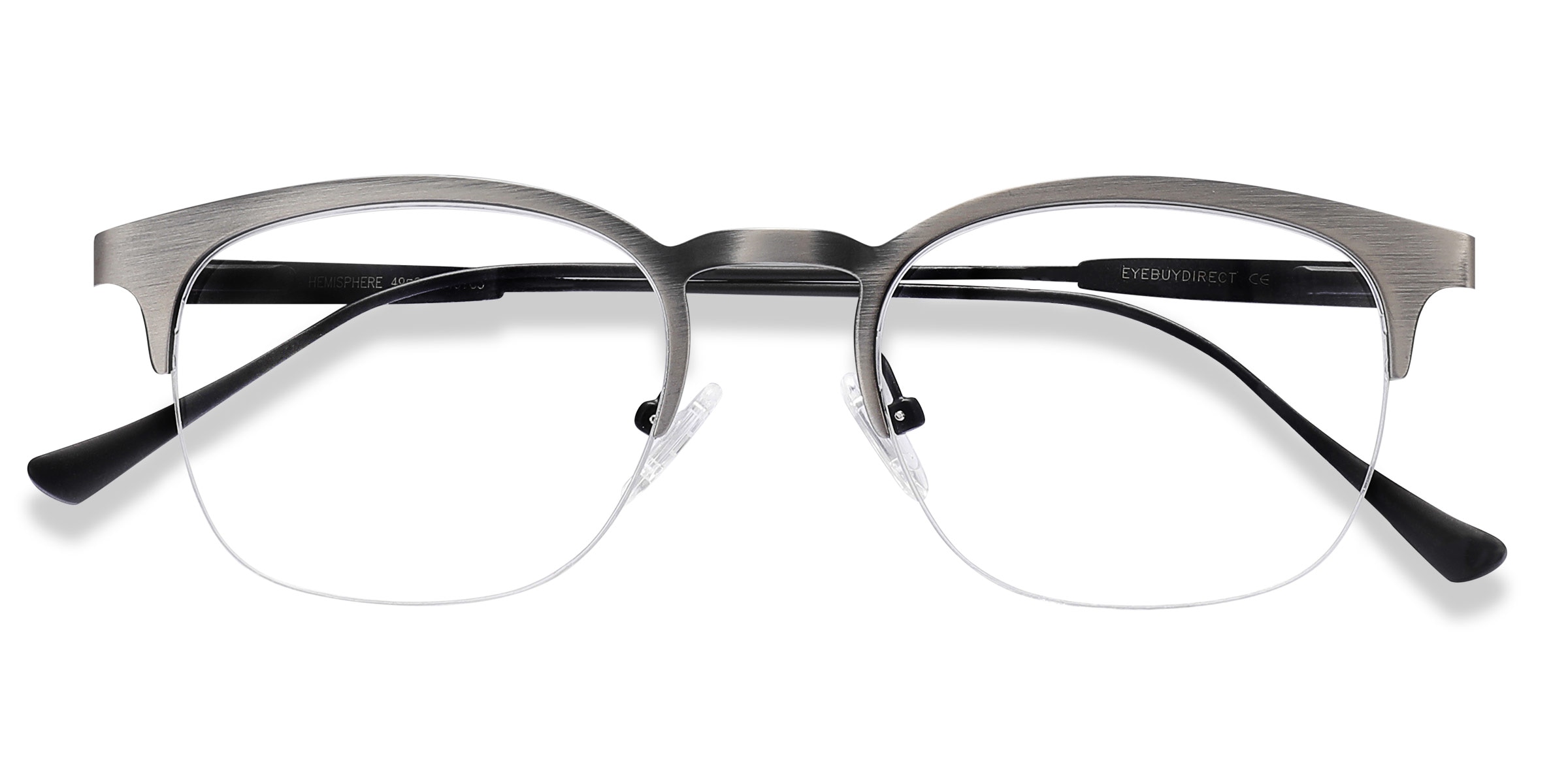 Hemisphere Rectangle Gunmetal Semi Rimless Eyeglasses | Eyebuydirect
