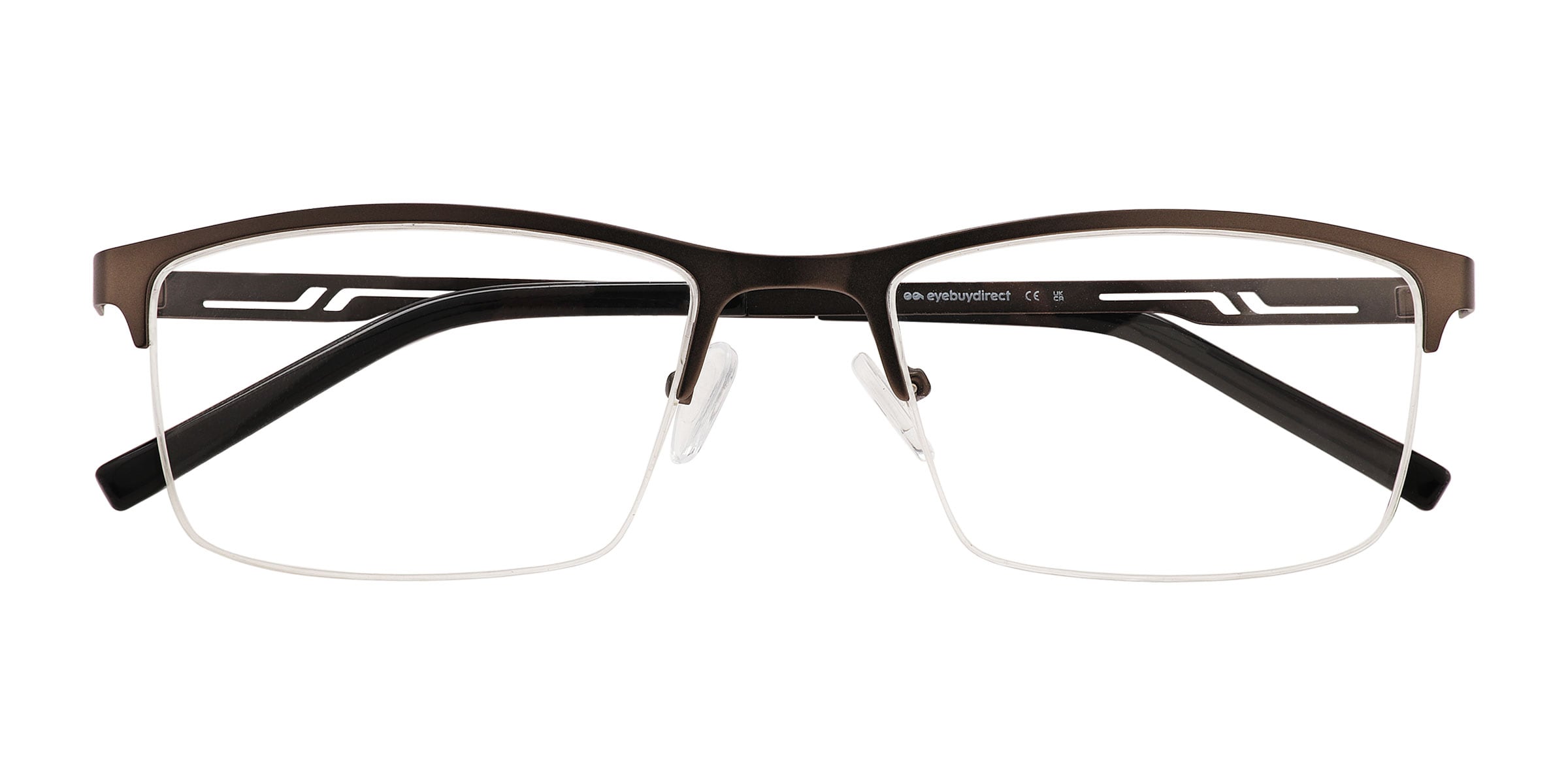 Algorithm Rectangle Gunmetal Semi Rimless Eyeglasses | Eyebuydirect Canada