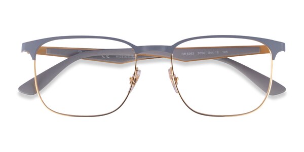 Ray-Ban RB6363 - Square Light Purple Gold Frame Eyeglasses ...