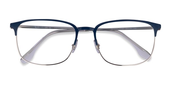 Ray-Ban RB6494 - Browline Blue Silver Frame Eyeglasses | Eyebuydirect ...