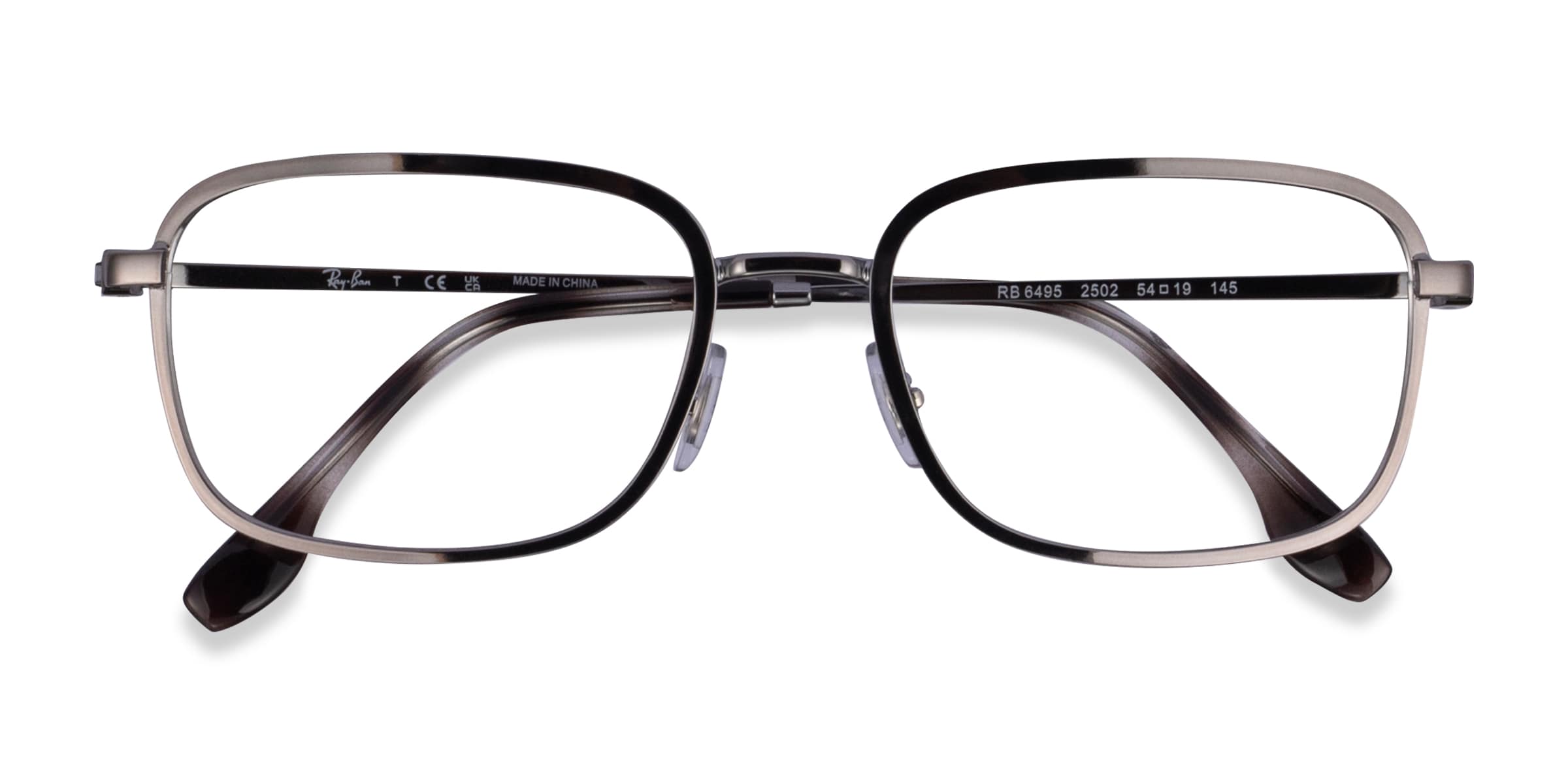Ray-Ban RB6495 - Rectangle Gunmetal Frame Eyeglasses | Eyebuydirect Canada